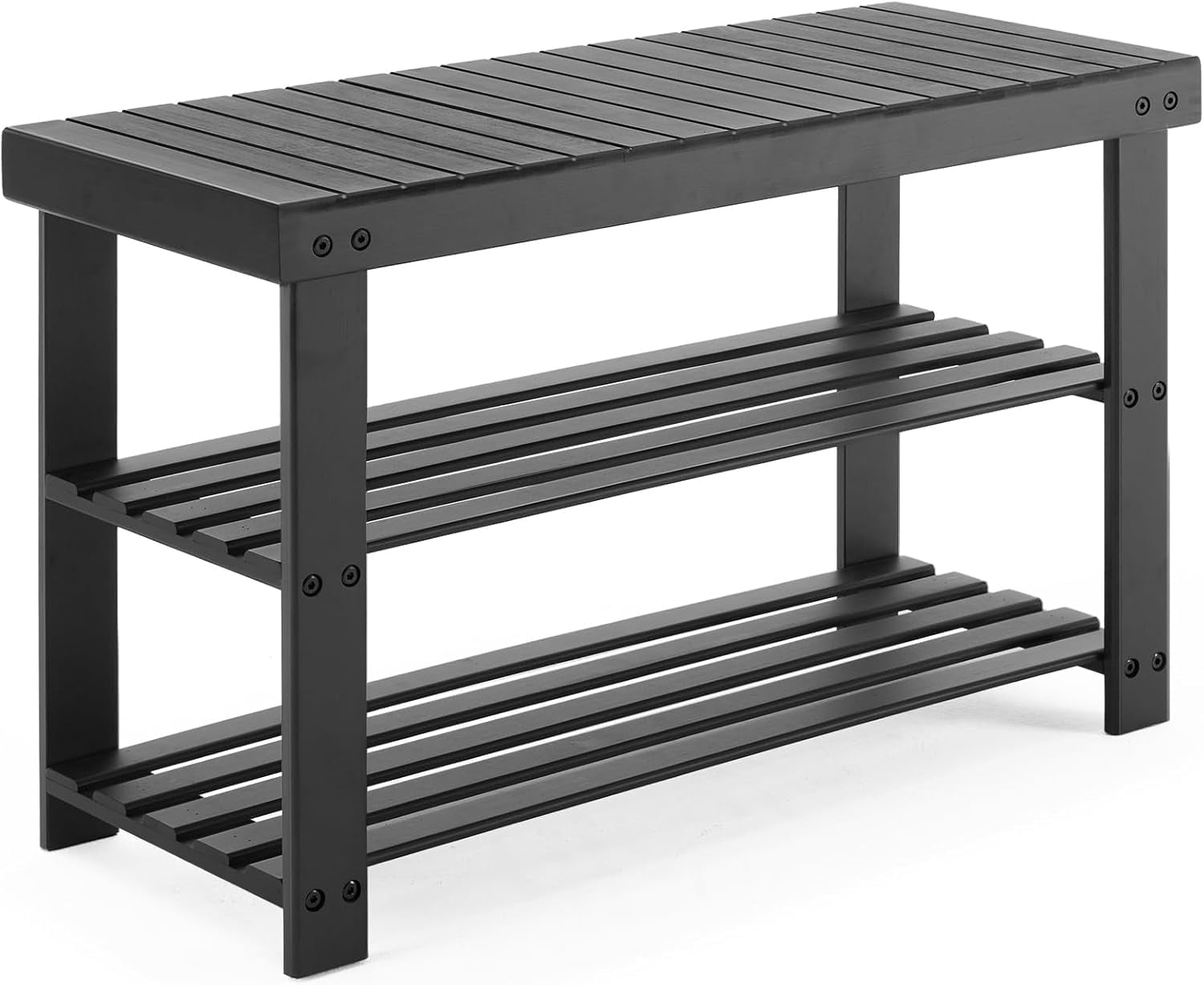 Wonder Comfort Shoe Rack Bench, 3-Tier Bamboo Storage Benches Organizer ...
