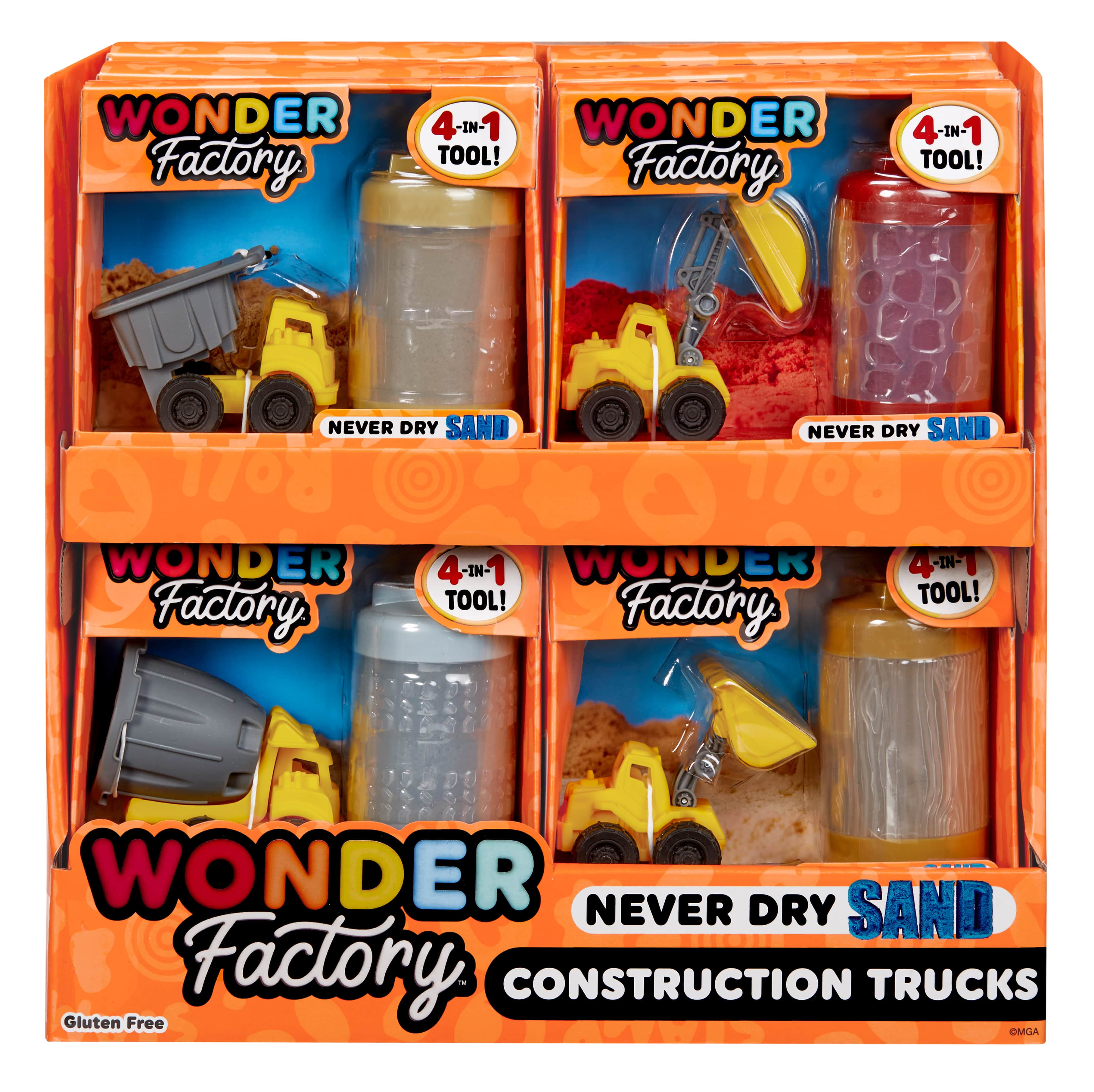 Wonder Factory Never Dry Sand Construction Trucks – Never Dries Out and ...