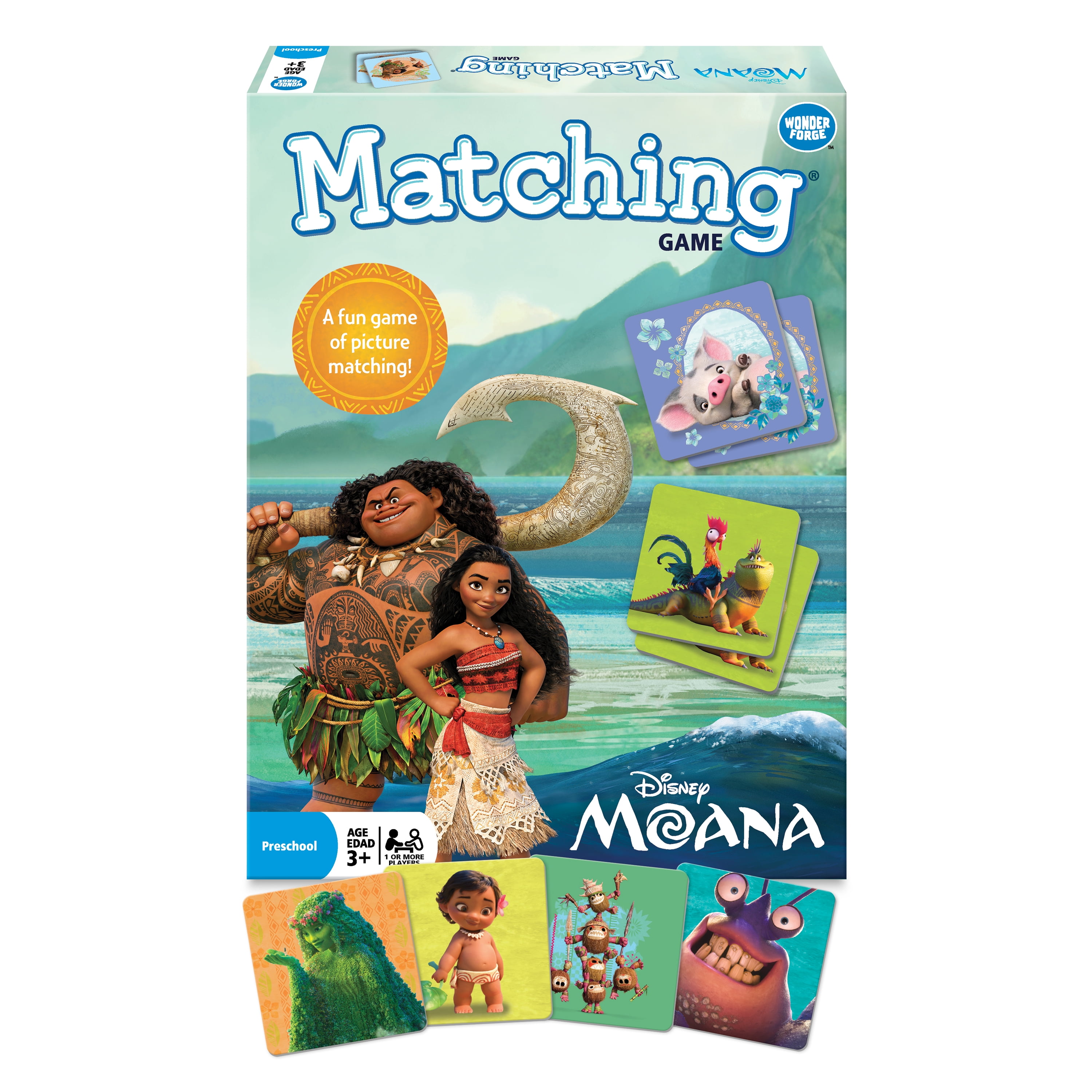 Wonder Forge Disney Moana Matching Game, 72 Tiles, Ages 3+, Board Game ...