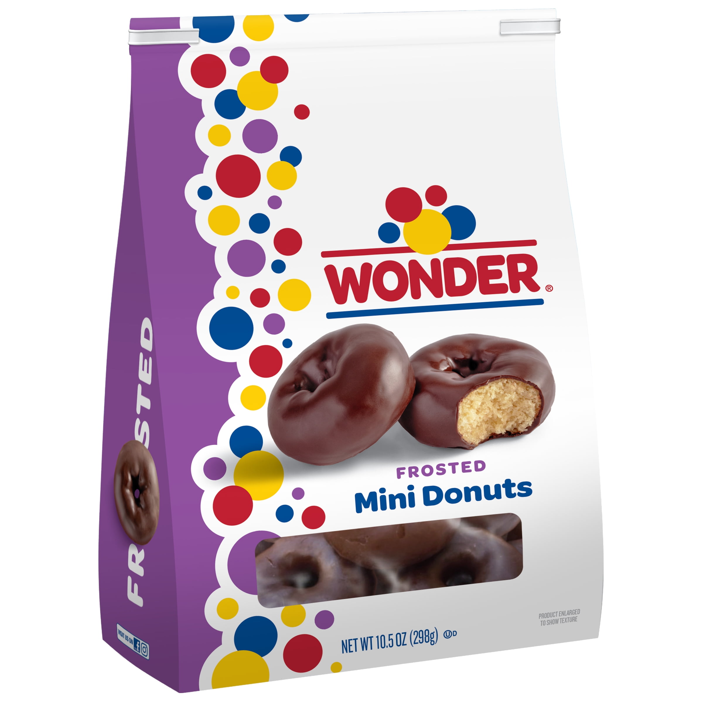 Wonder Frosted Mini Donuts, Shareable Frosted Donuts, 10 oz Bag ...