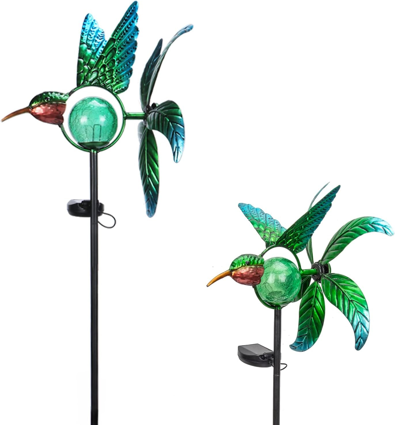 Wonder Garden Hummingbird Wind Spinners Solar Garden Stake Lights ...