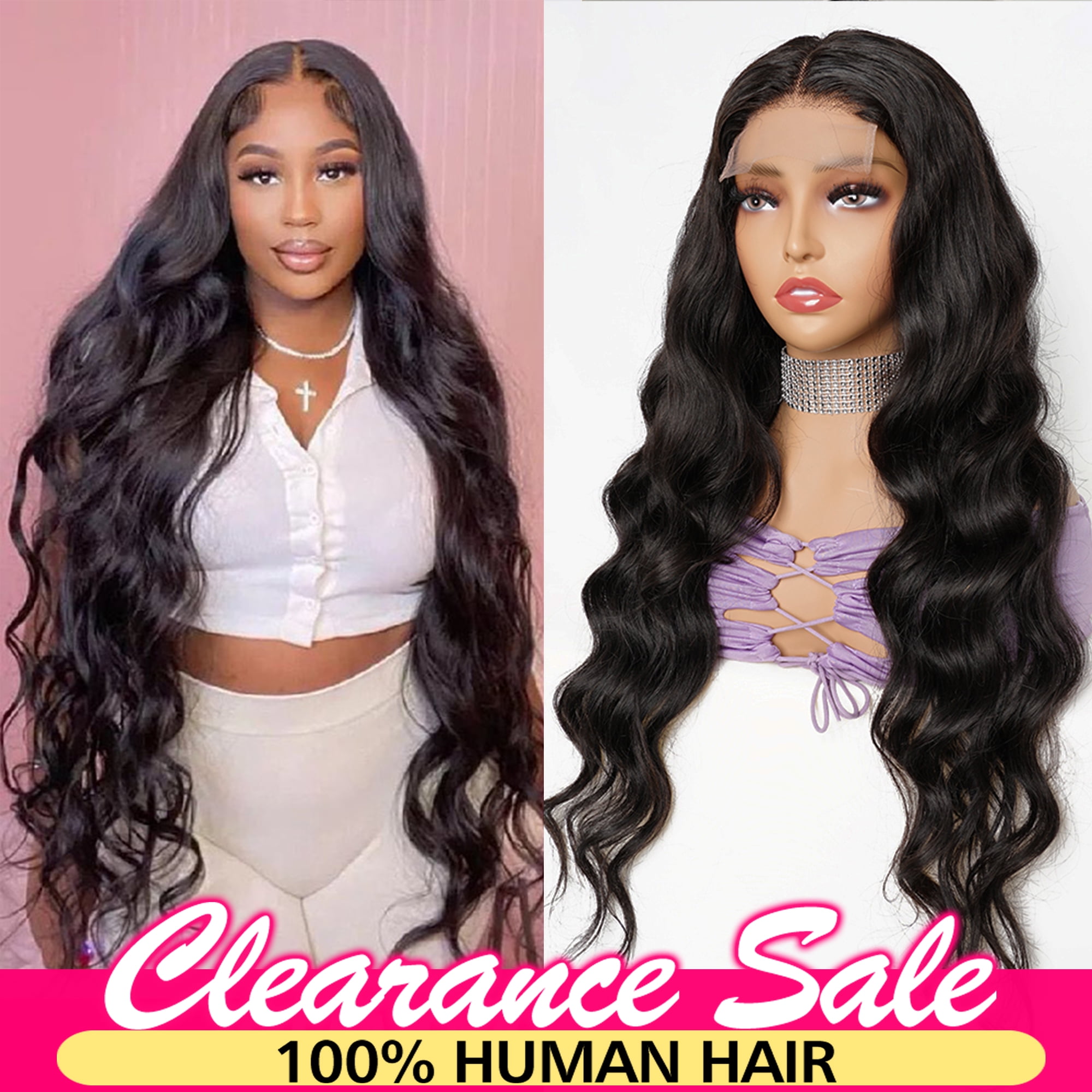 Wonder Girl Hair 34"Body Wave Lace Front Wigs Human Hair For Women ...