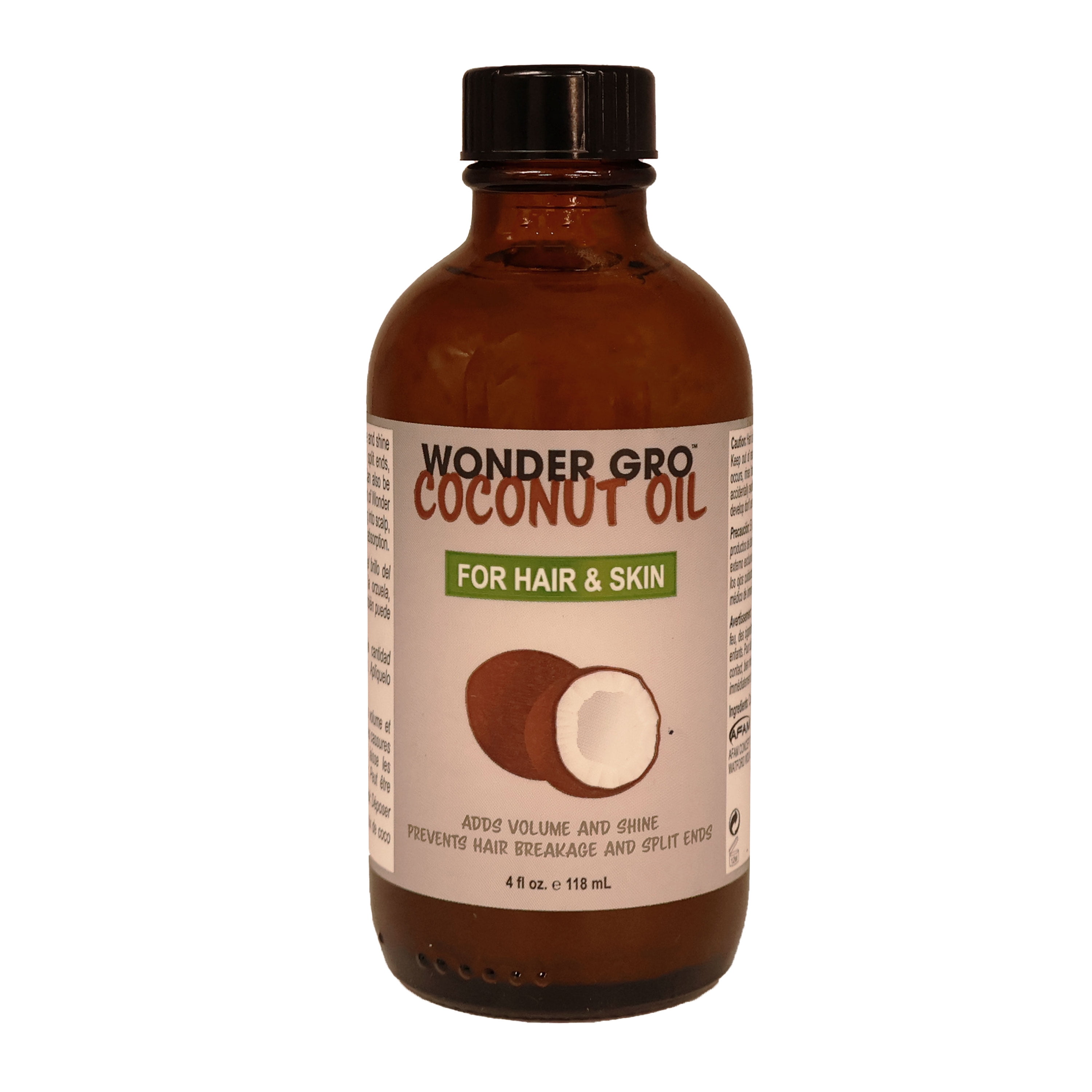Wonder Gro Coconut Oil for Hair and Skin 4 Oz., Pack of 12 - Walmart.com