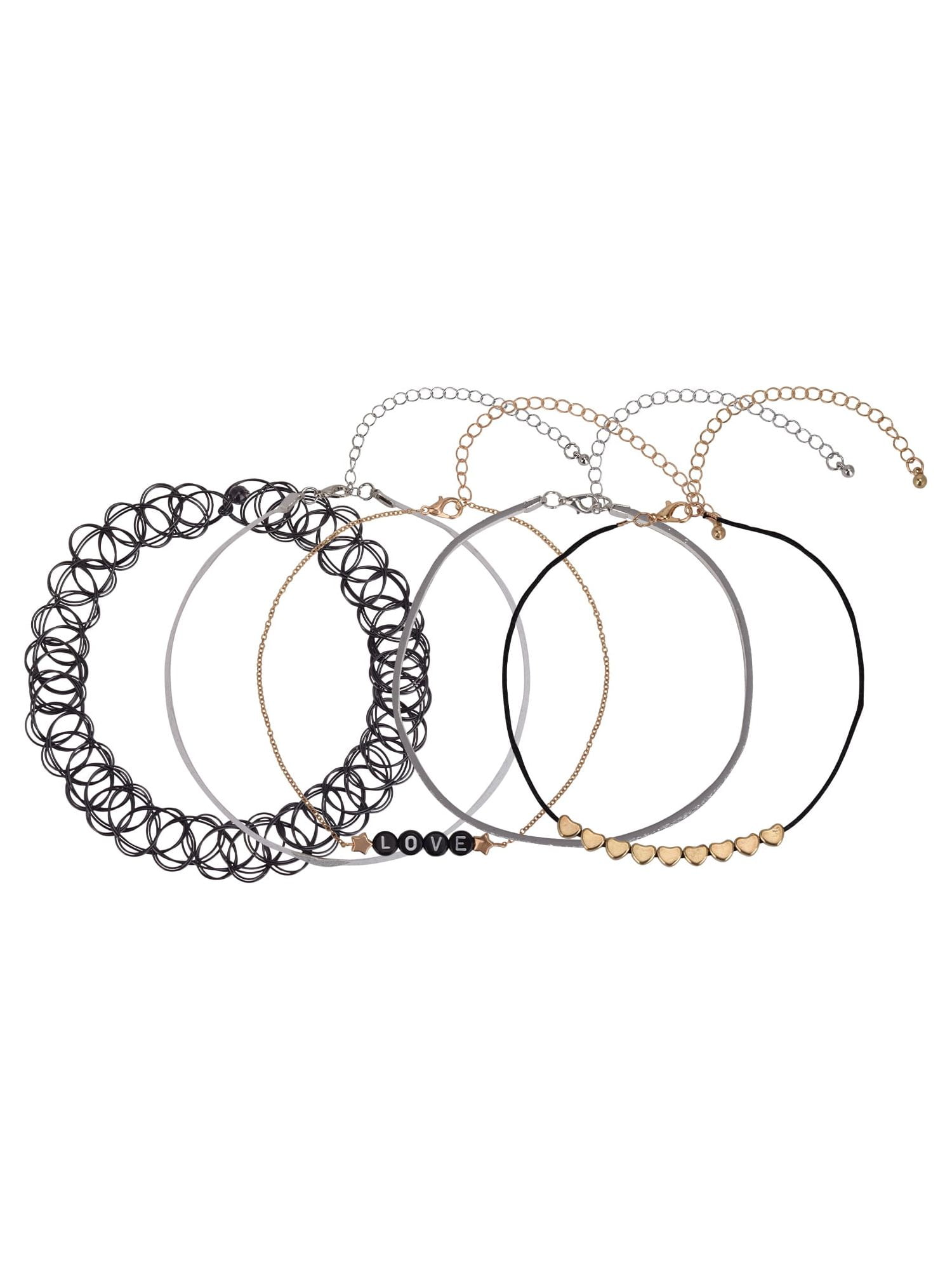 Wonder Nation 5pc Stretch Choker Set, Clear Acrylic - Walmart.com