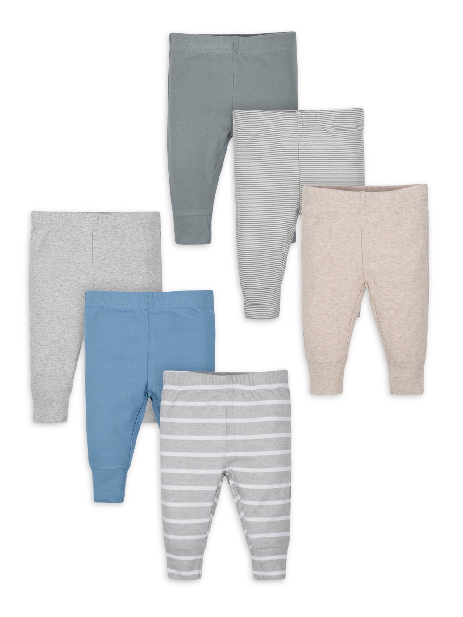Wonder Nation Baby Boy Active Pants with Cuffs, 6-Pack, Sizes 0M-24M ...