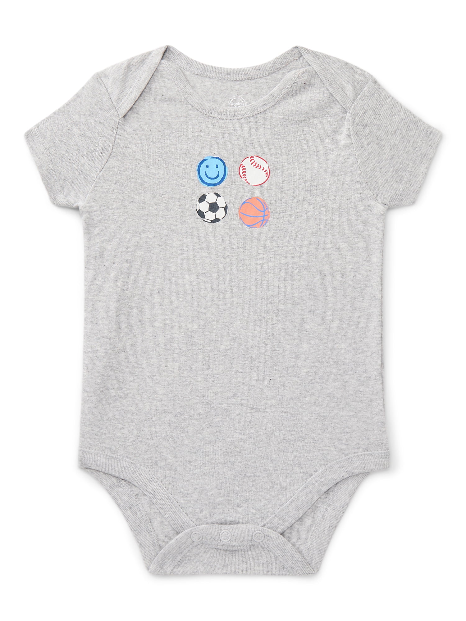 Wonder Nation Baby Boys Cotton Lap Shoulder Bodysuit, Sizes 0M-24M ...