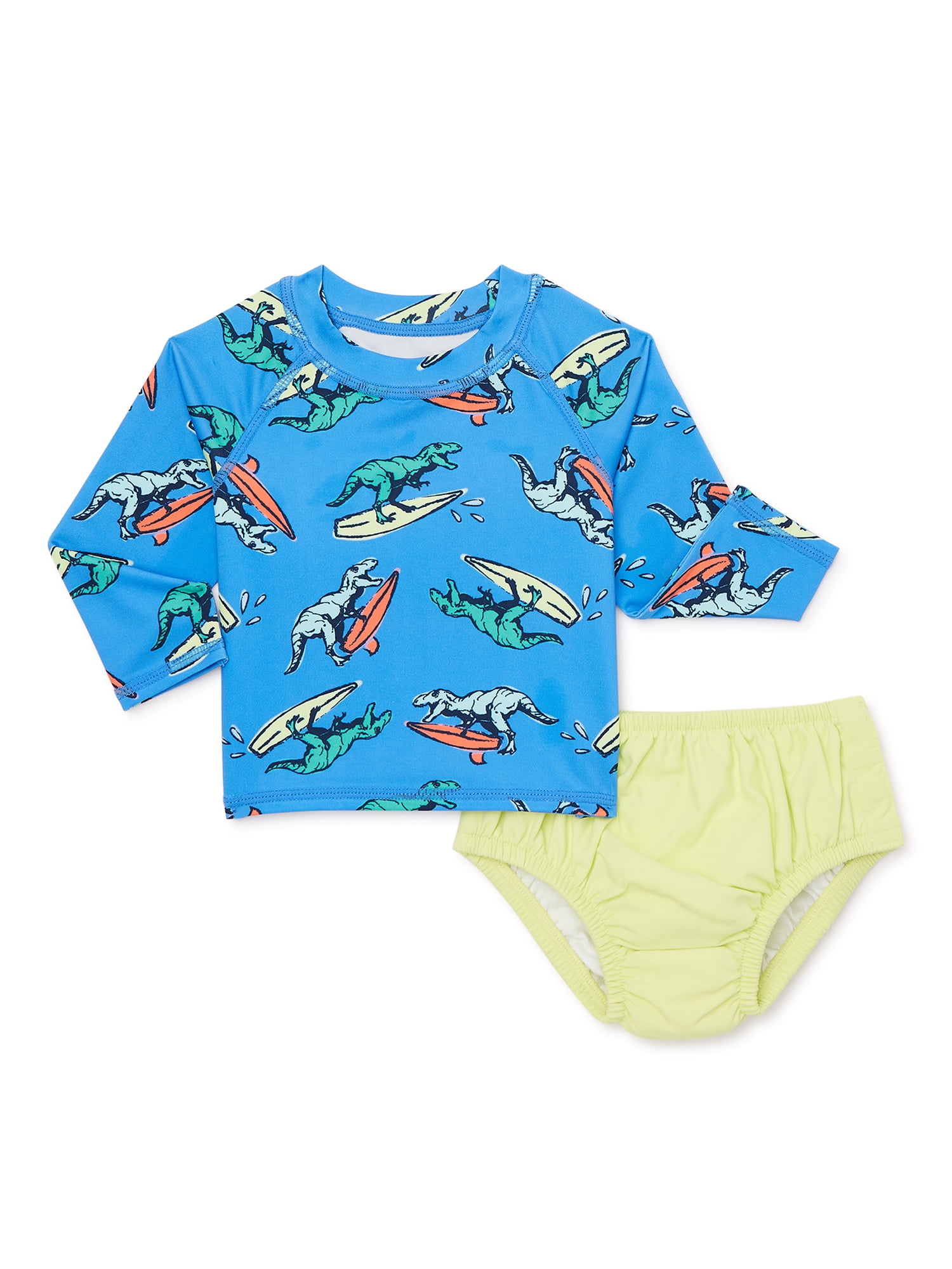 Wonder Nation Baby Boy Long Sleeve Rash Guard and Diaper Cover Set ...
