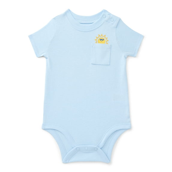 Wonder Nation Baby Boys Pocket Bodysuit with Short Sleeves, Sizes 0M ...