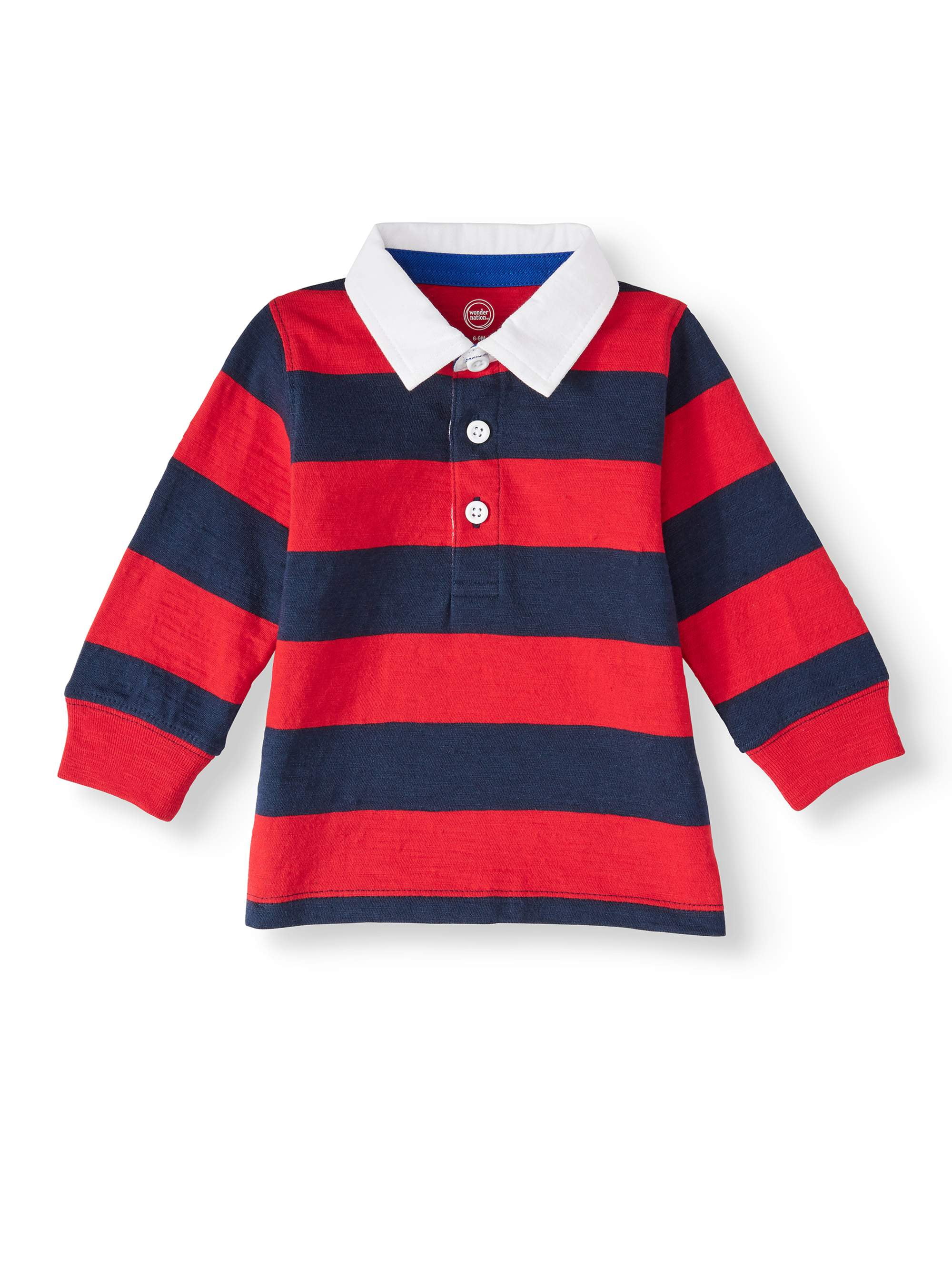 Wonder Nation Baby Boy Rugby Tops - Walmart.com