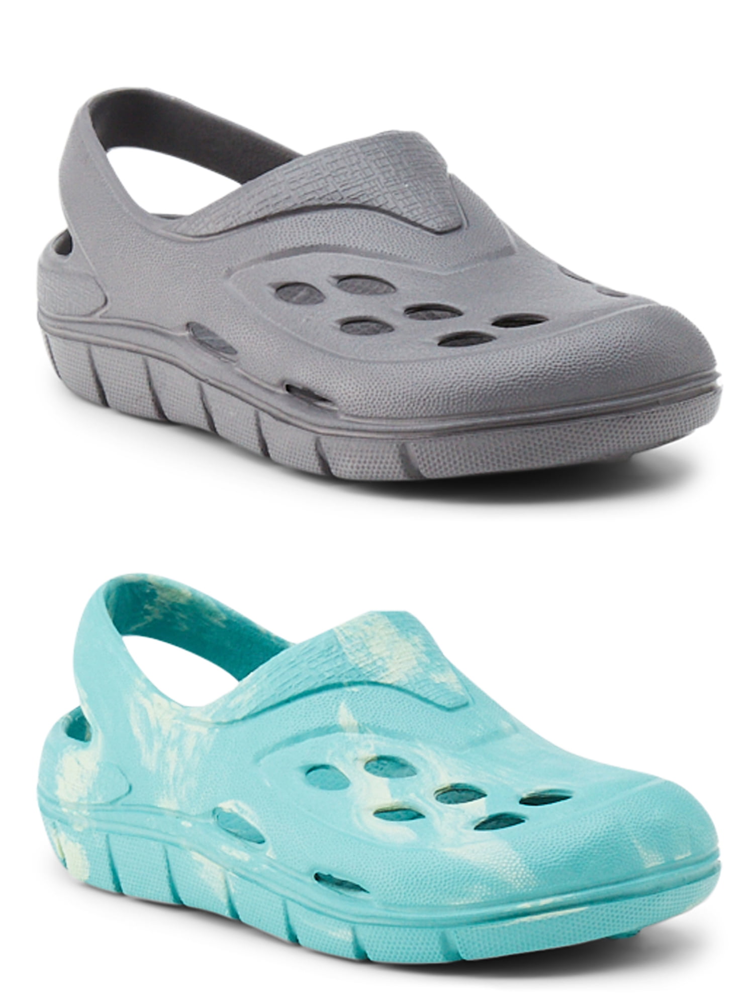 Wonder Nation Baby EVA Clogs 2 Pack Charcoal Green Swirl Sizes 2-6 ...