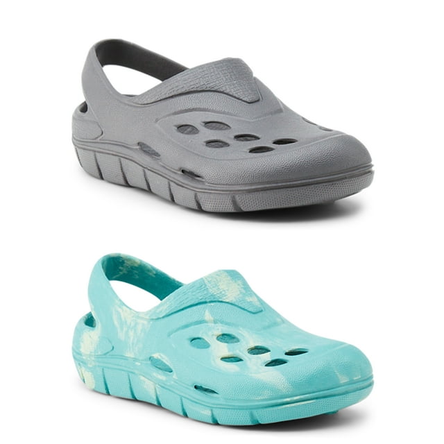 Wonder Nation Baby EVA Clogs 2 Pack Charcoal Green Swirl Sizes 2-6 ...