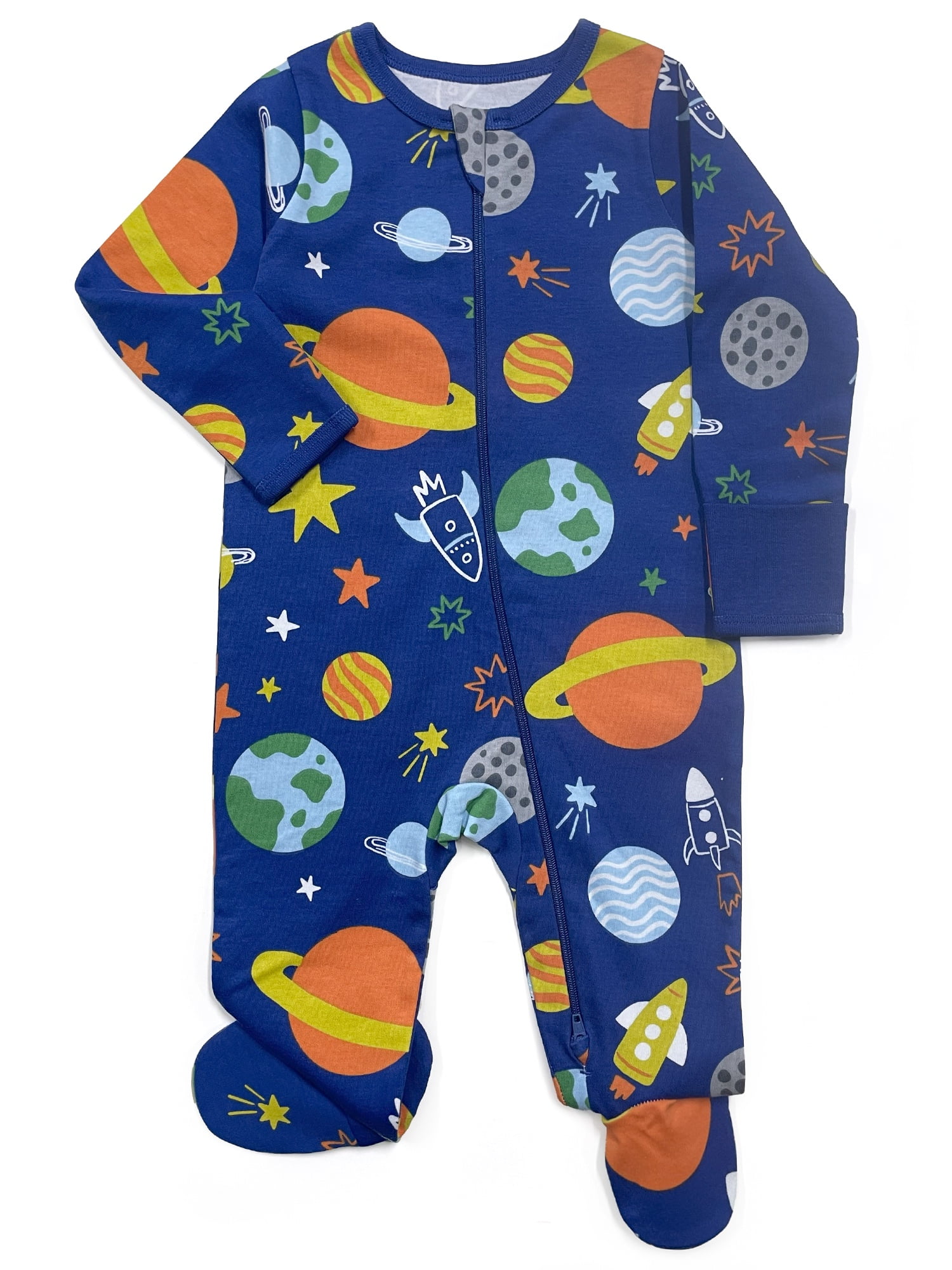 Wonder Nation Baby Unisex Zip Front Footed Sleep N Play Pajamas, Sizes ...