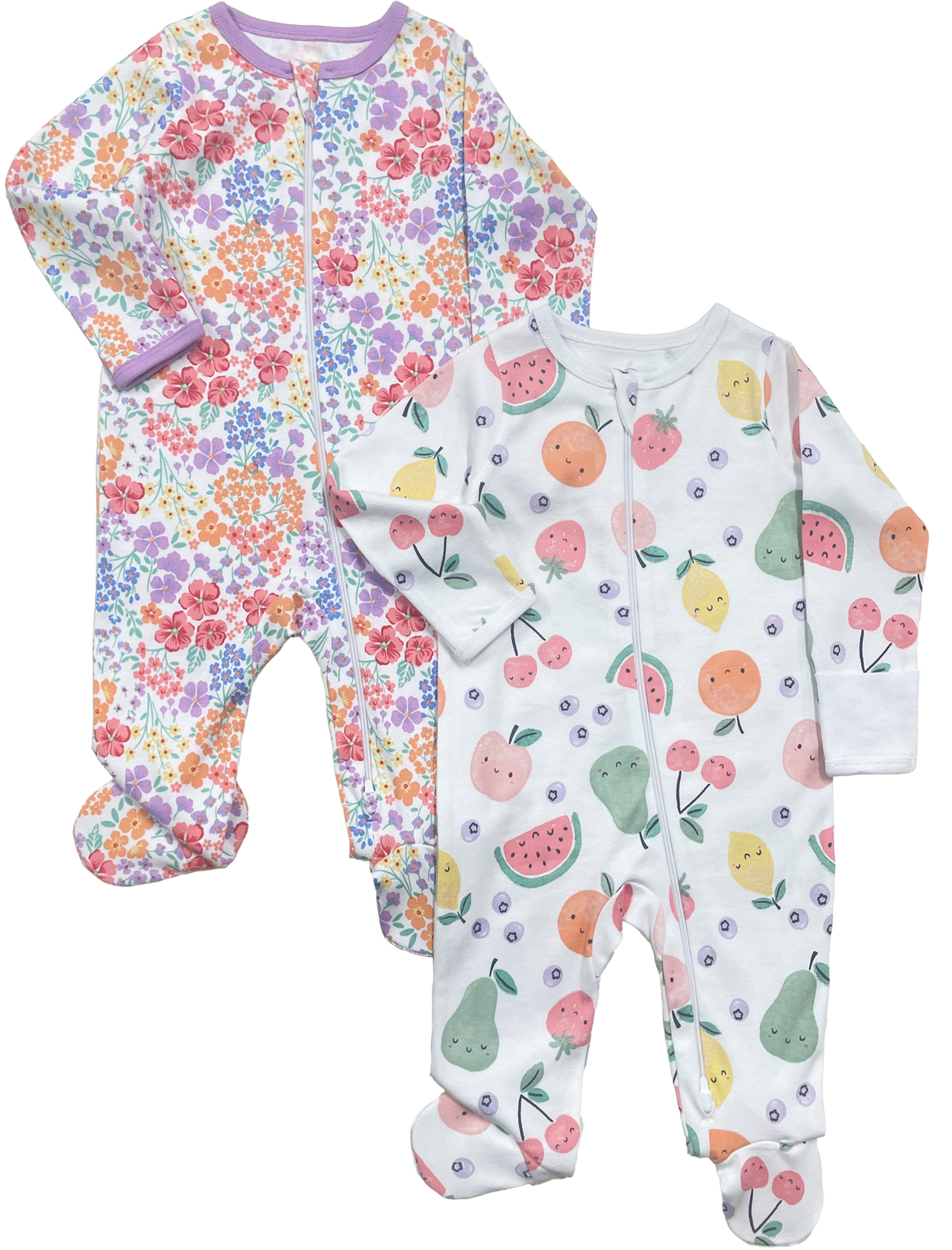 Wonder Nation Baby Gender Neutral Zip Front Footed Sleep N Play Pajamas ...