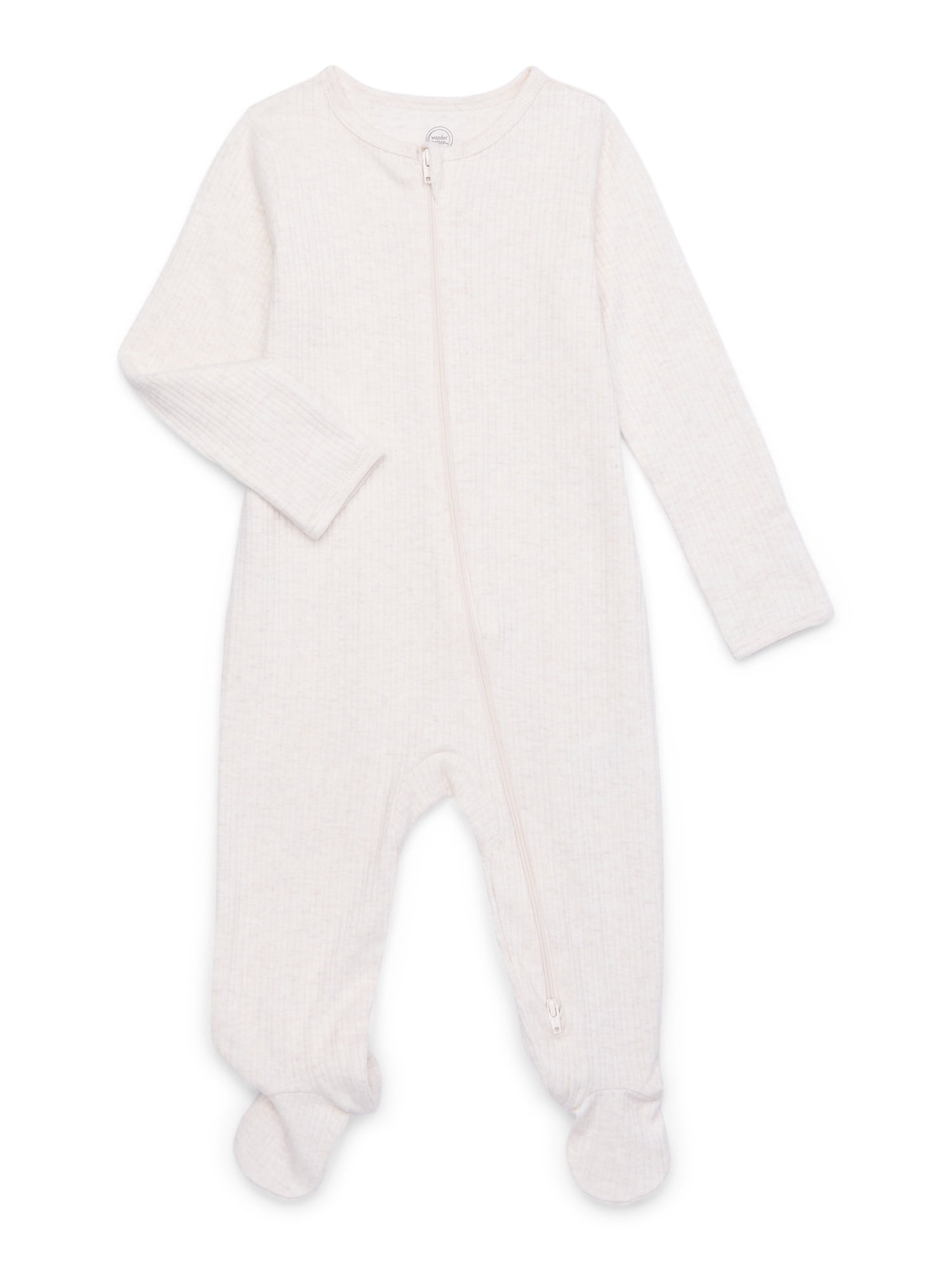 Wonder Nation Baby Boys or Girls Zip Front Footed Pajamas, Sizes ...