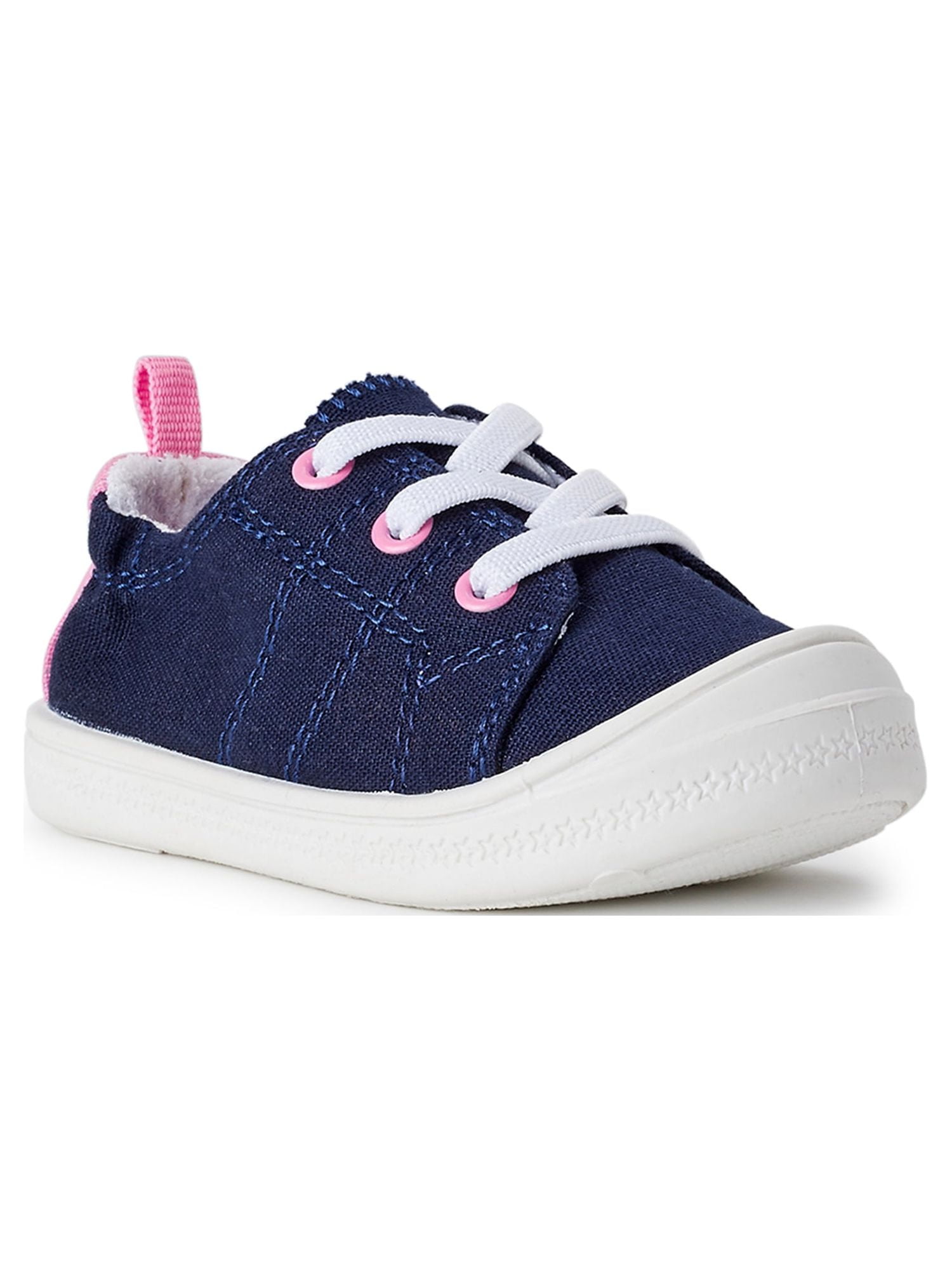 Wonder Nation Baby Girl Casual Bump Toe Sneakers, Sizes 2-6 - Walmart.com