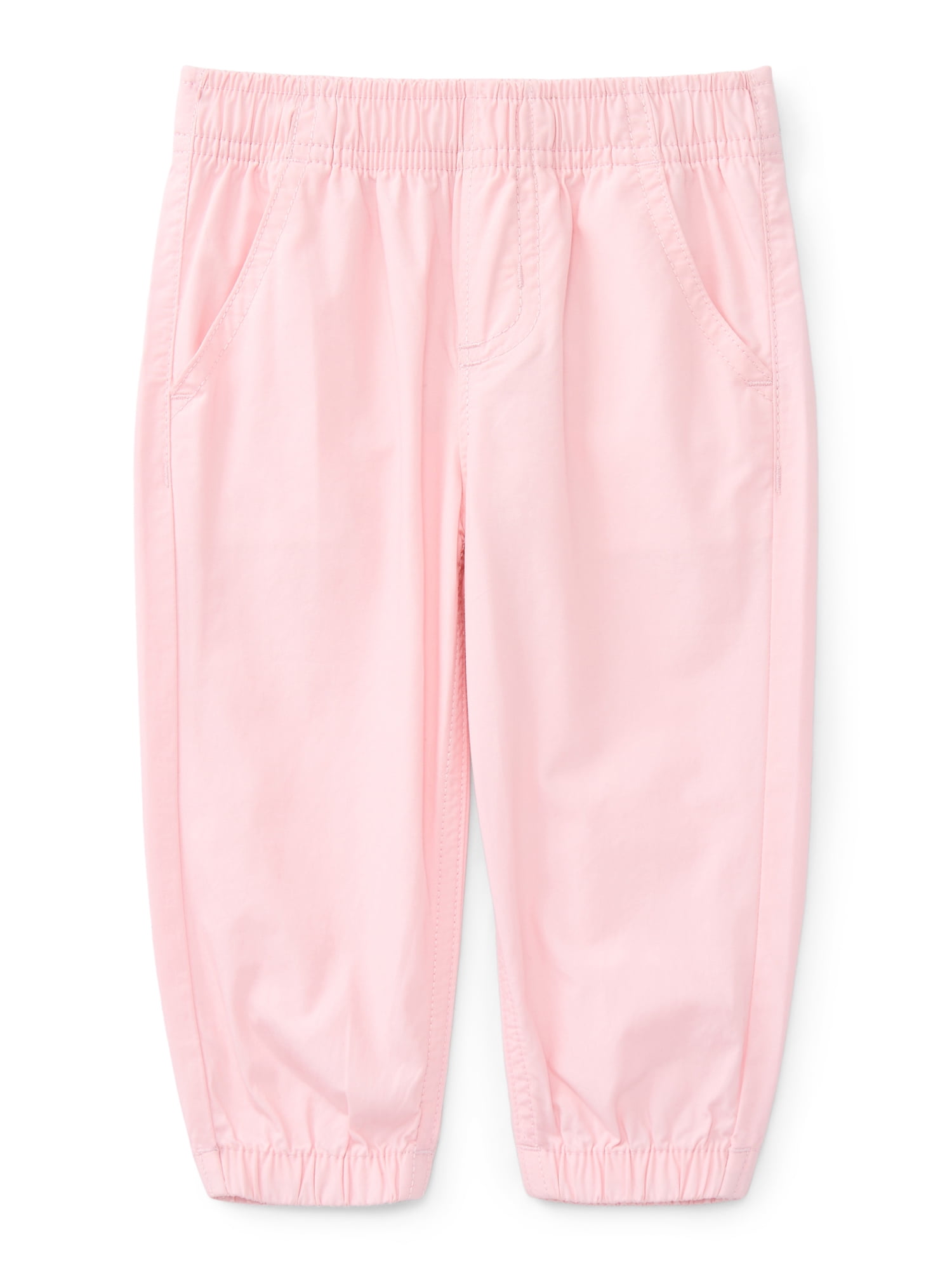 Wonder Nation Baby Girls Woven Cotton Jogger Pants, Sizes Newborn-24M ...