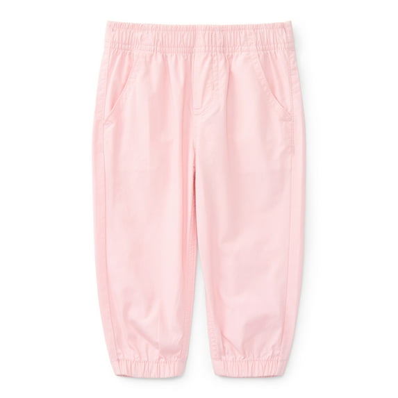 Wonder Nation Baby Girls Woven Cotton Jogger Pants, Sizes Newborn-24M ...