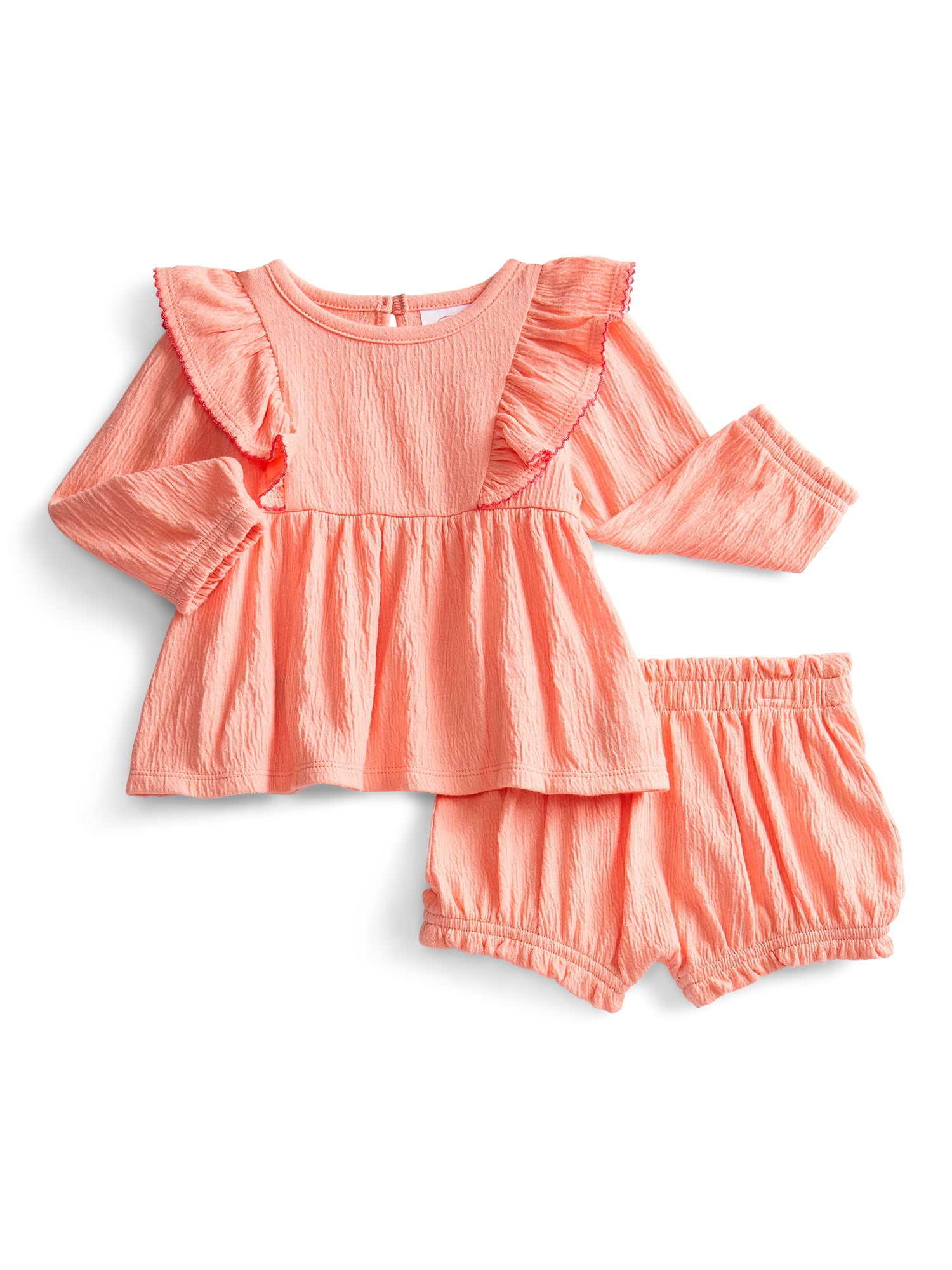 Wonder Nation Baby Girls' Long Sleeve Top and Bloomers Set, 2-Piece ...