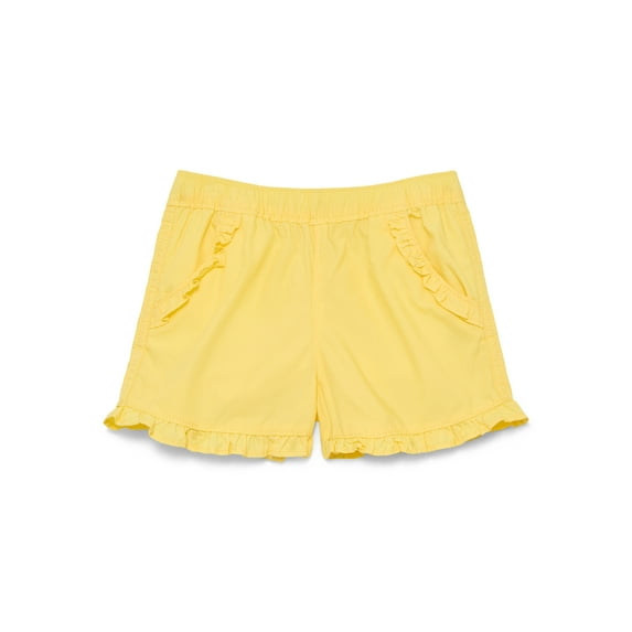 Wonder Nation Baby Girls Cotton Ruffle Pocket Shorts, Sizes 0M-24M ...