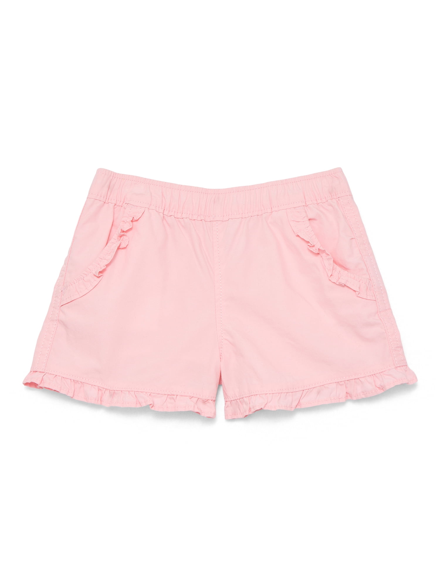 Wonder Nation Baby Girls Cotton Ruffle Pocket Shorts, Sizes 0M-24M ...