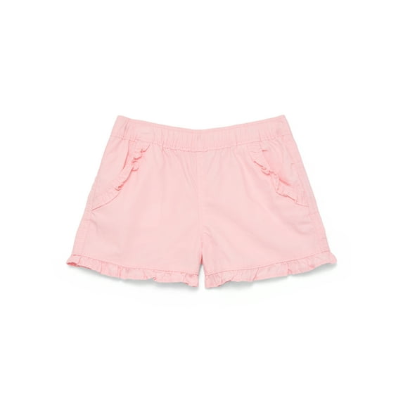 Wonder Nation Baby Girls Cotton Ruffle Pocket Shorts, Sizes 0M-24M ...