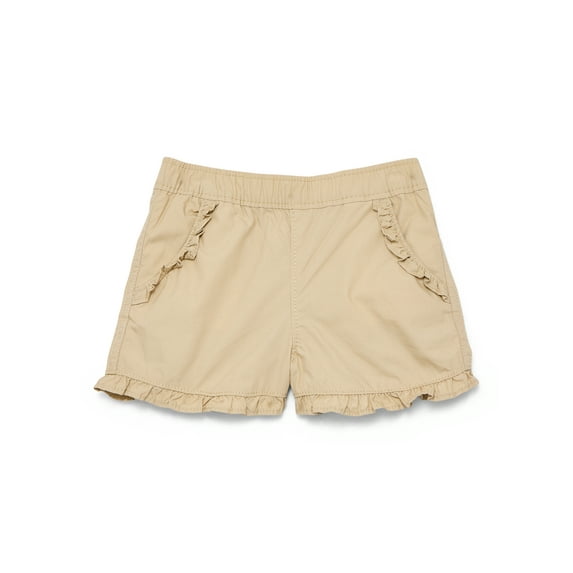 Wonder Nation Baby Girls Cotton Ruffle Pocket Shorts, Sizes 0M-24M ...