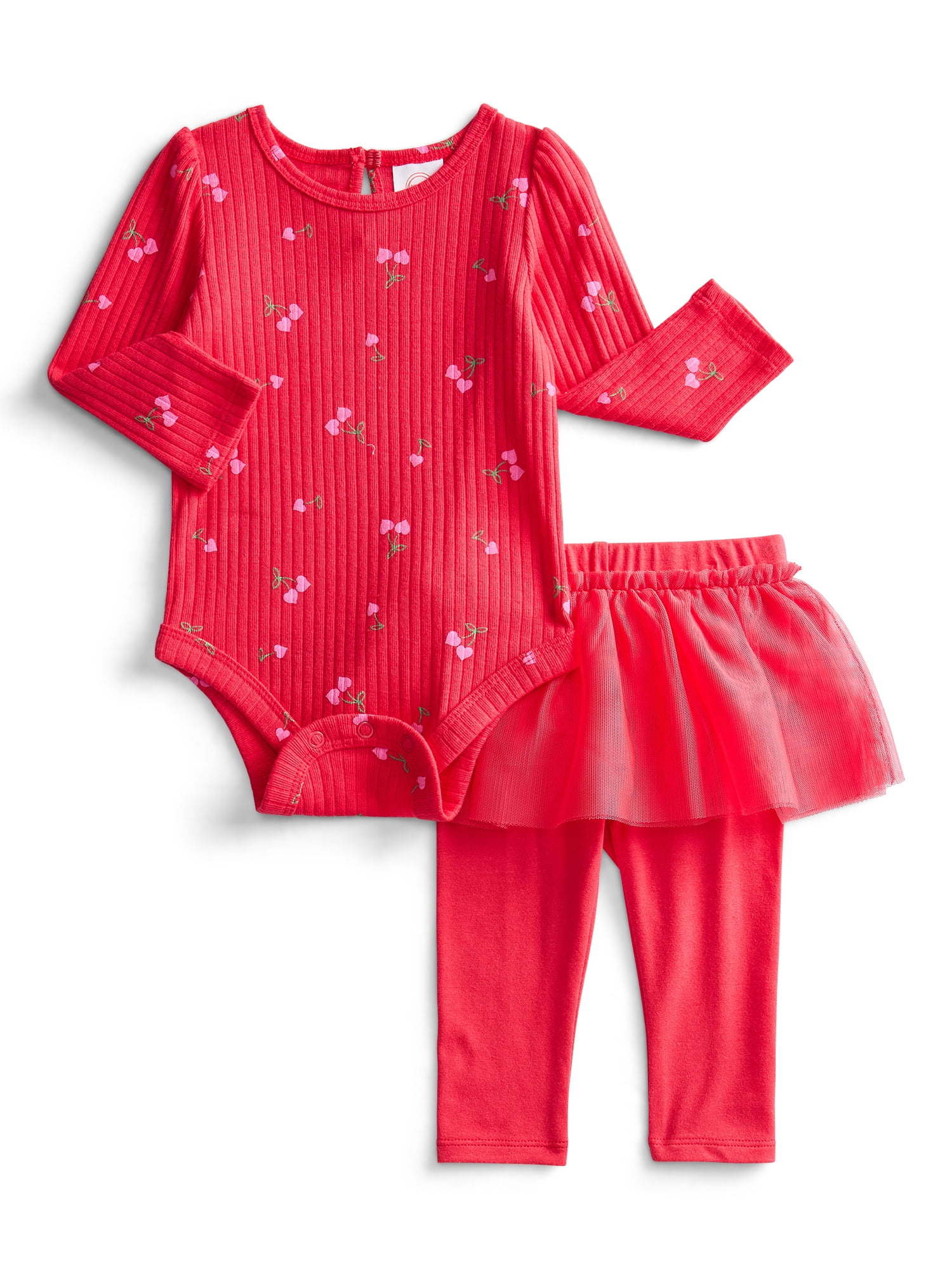 Wonder Nation Baby Girls' Bodysuit and Tulle Skeggings Set, 2-Piece ...