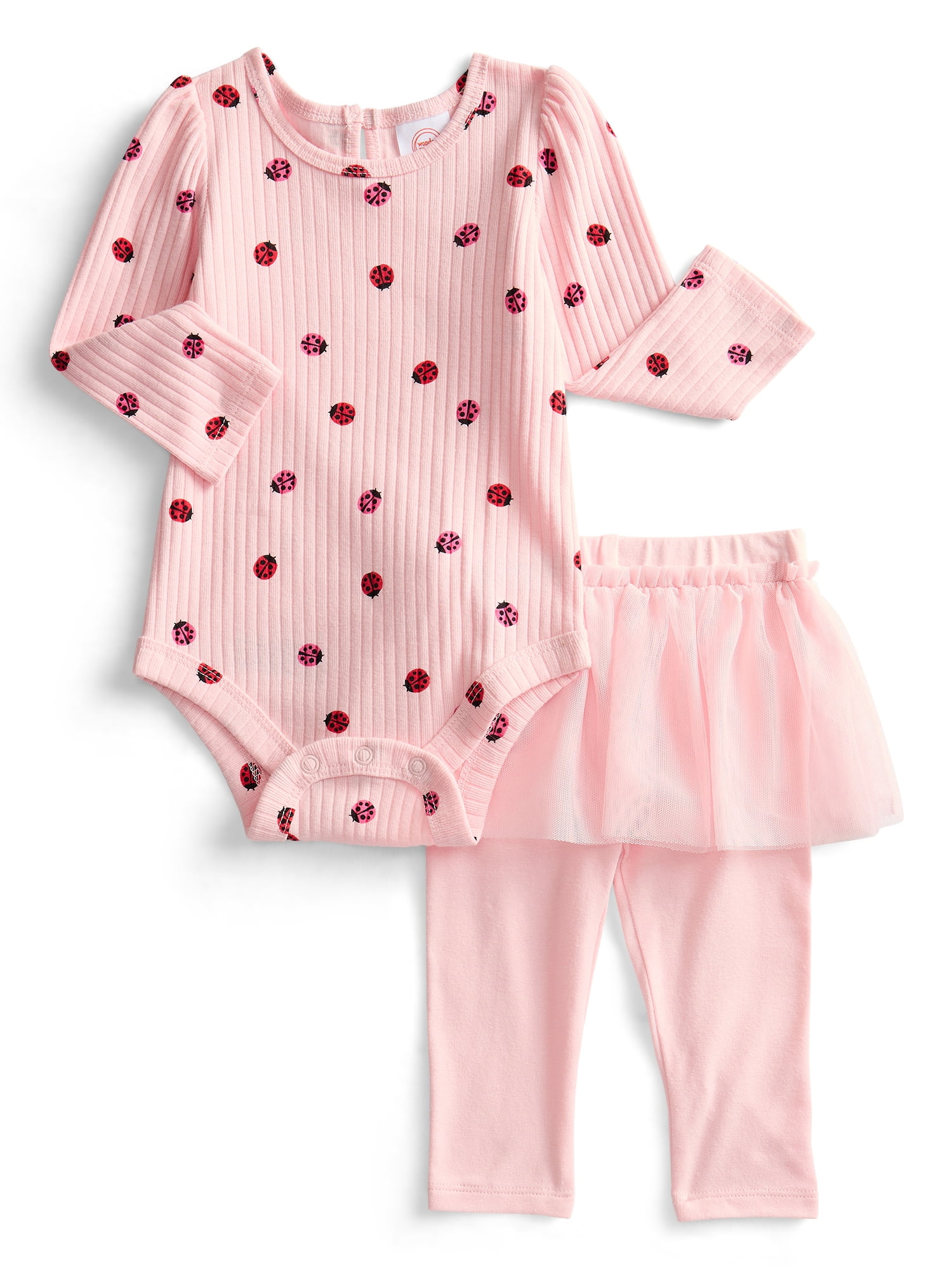 Wonder Nation Baby Girls' Bodysuit and Tulle Skeggings Set, 2-Piece ...