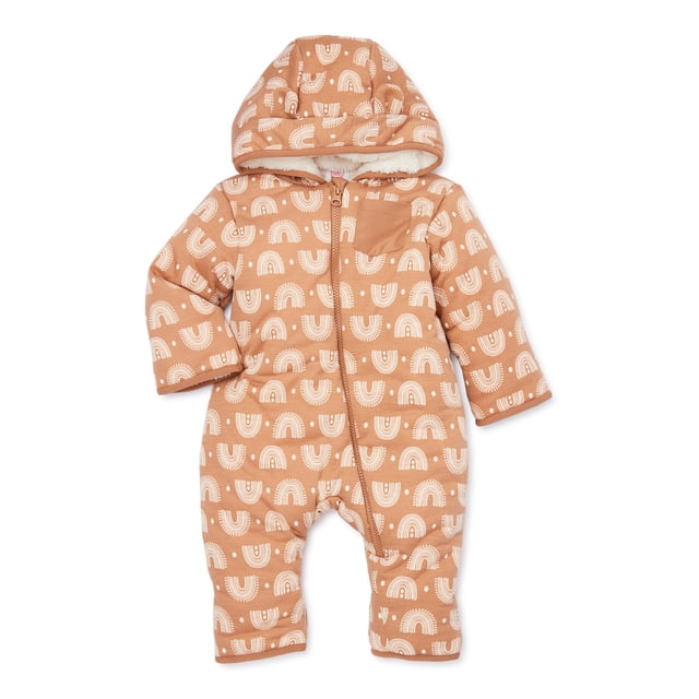 Wonder Nation Baby Hooded Print Pram, Sizes 0M-24M - Walmart.com