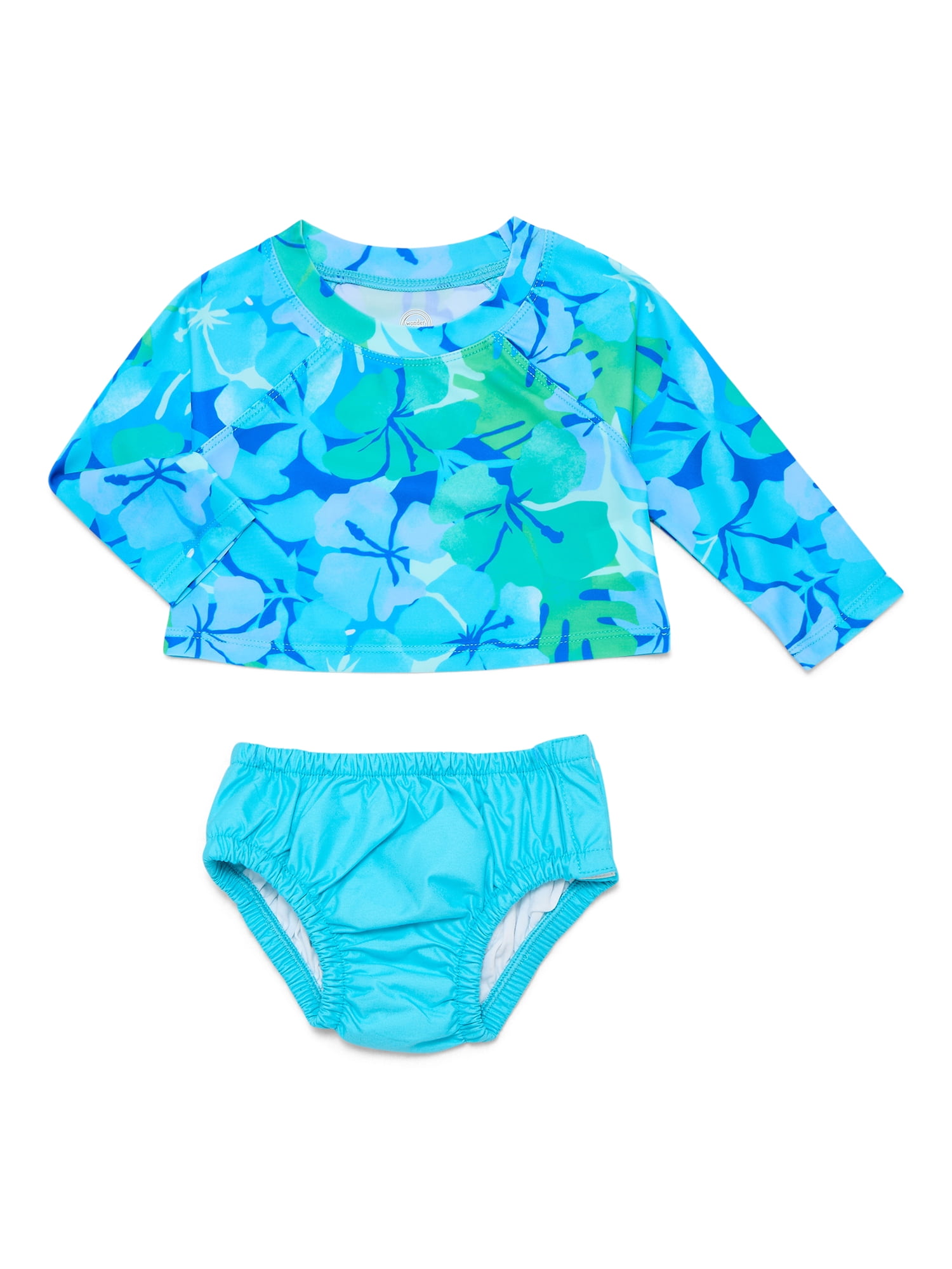 Wonder Nation Baby Diaper Cover Swimsuit, 2-Piece, Size 0/3-12M ...