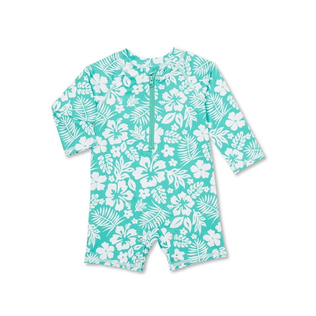 Wonder Nation Baby Rash Guard Swimsuit, Sizes 0/3M-12M - Walmart.com