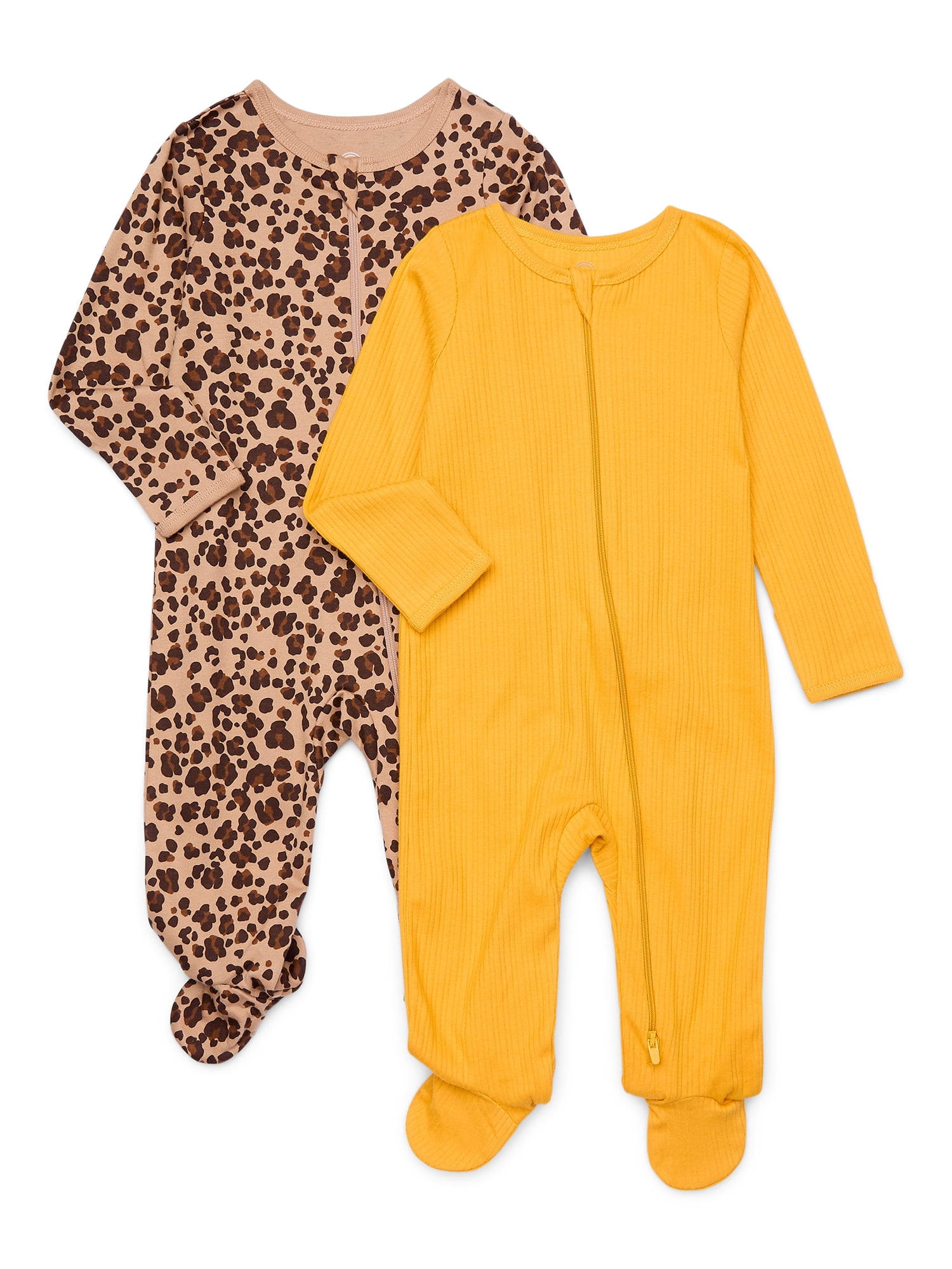 Wonder Nation Baby Gender Neutral Zip Front Footed Sleep N Play Pajamas ...