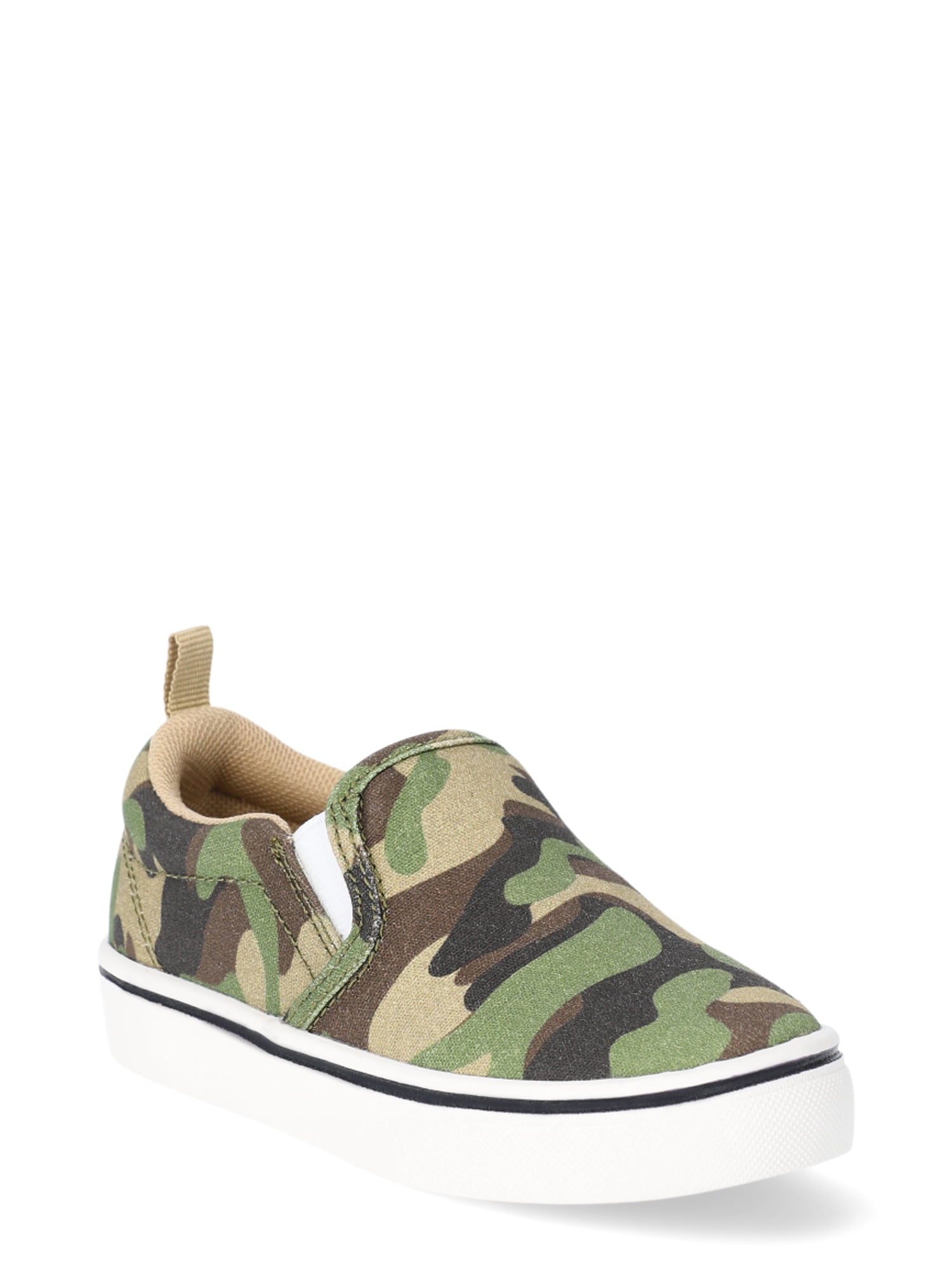 Wonder Nation Baby Slip-On Sneakers Camo Canvas with Rubber Sole and ...