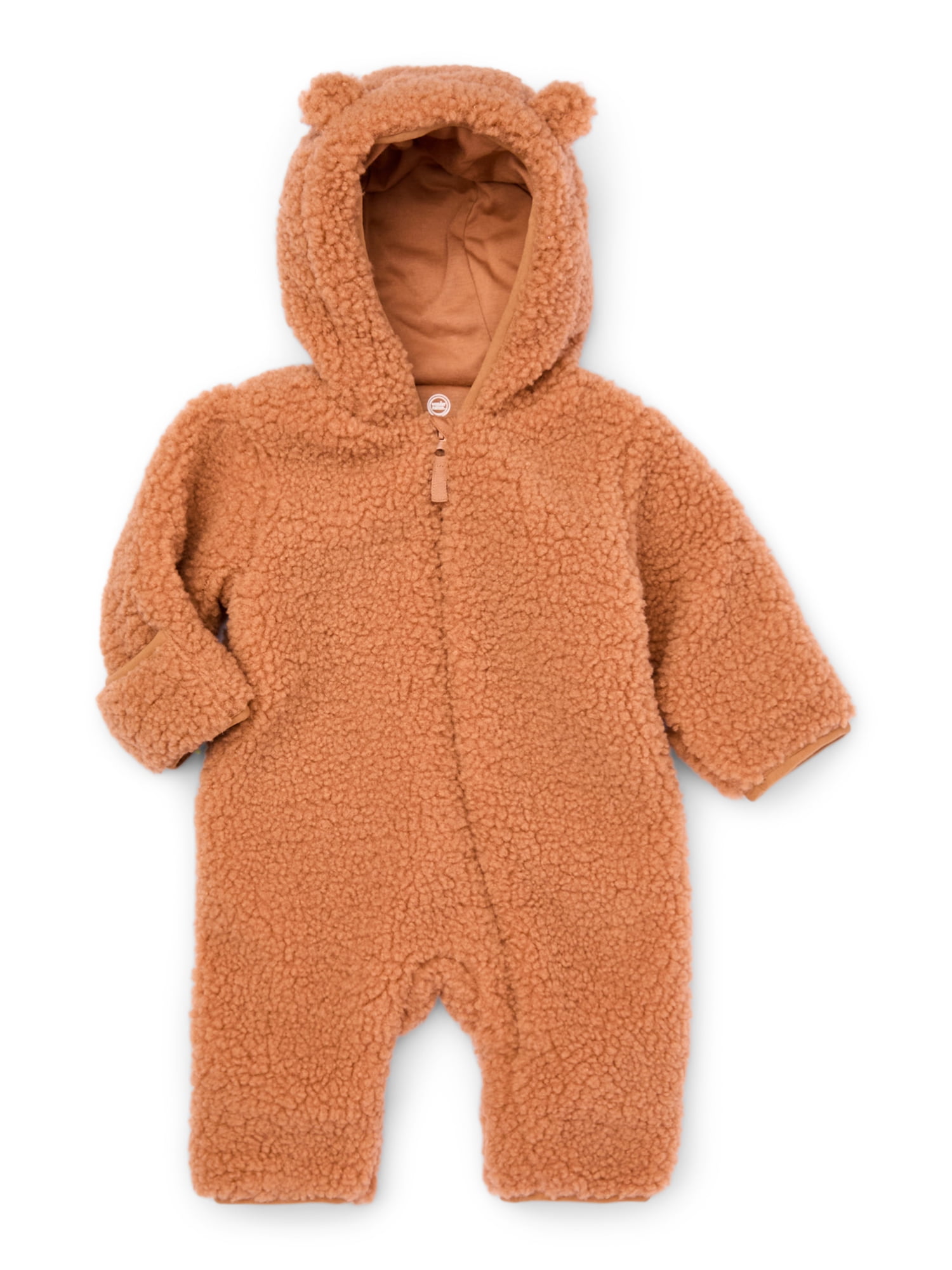 Wonder Nation Baby Teddy Fleece Pram with Hood, Size 0M- 9M - Walmart.com