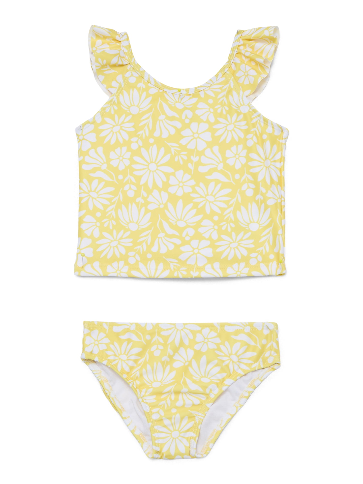 Wonder Nation Toddler Girls Flutter Tankini Swimsuit Set, 2-Piece ...