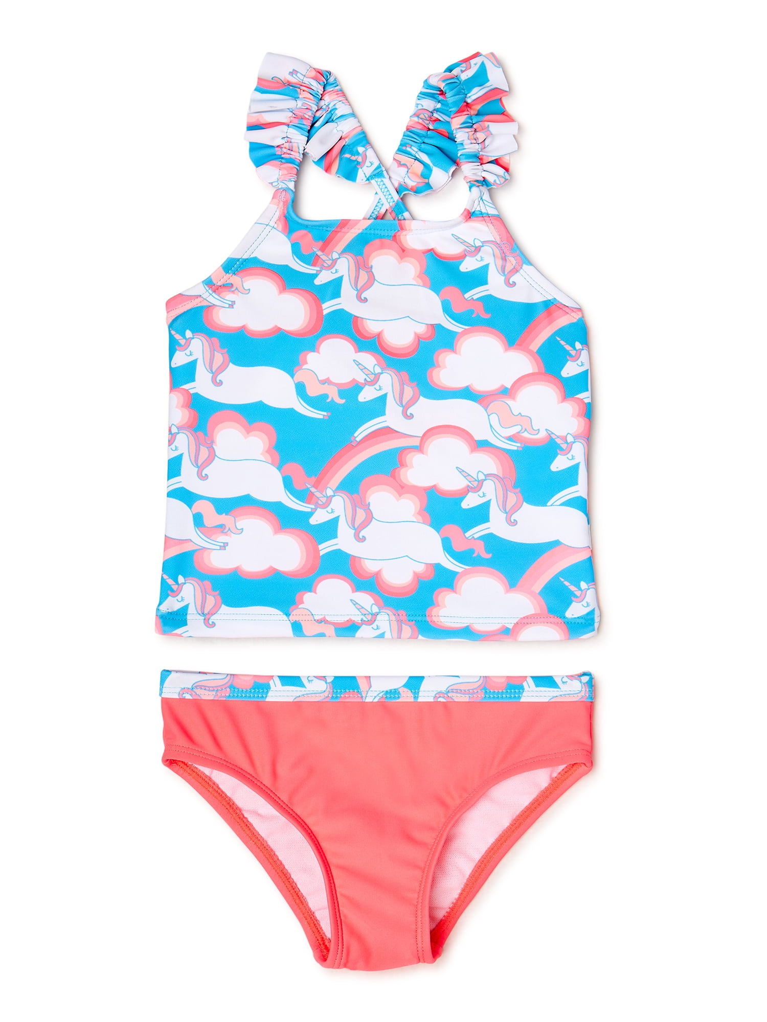 Wonder Nation Baby & Toddler Girls Rainbow Tankini Swimsuit, Sizes 12M ...