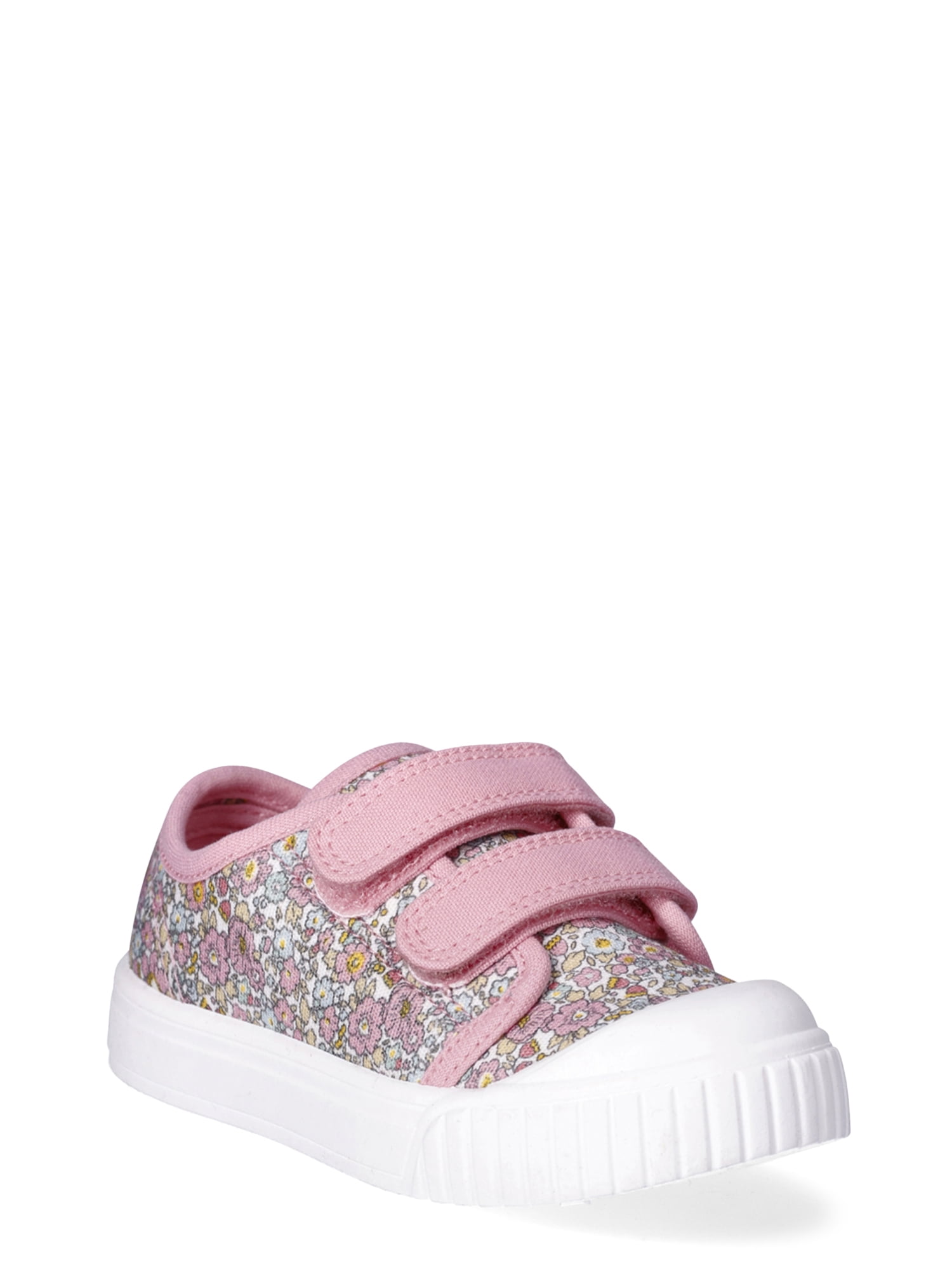 Wonder Nation Baby Girl Sneakers Two-Strap Bump Toe Canvas Shoes for ...