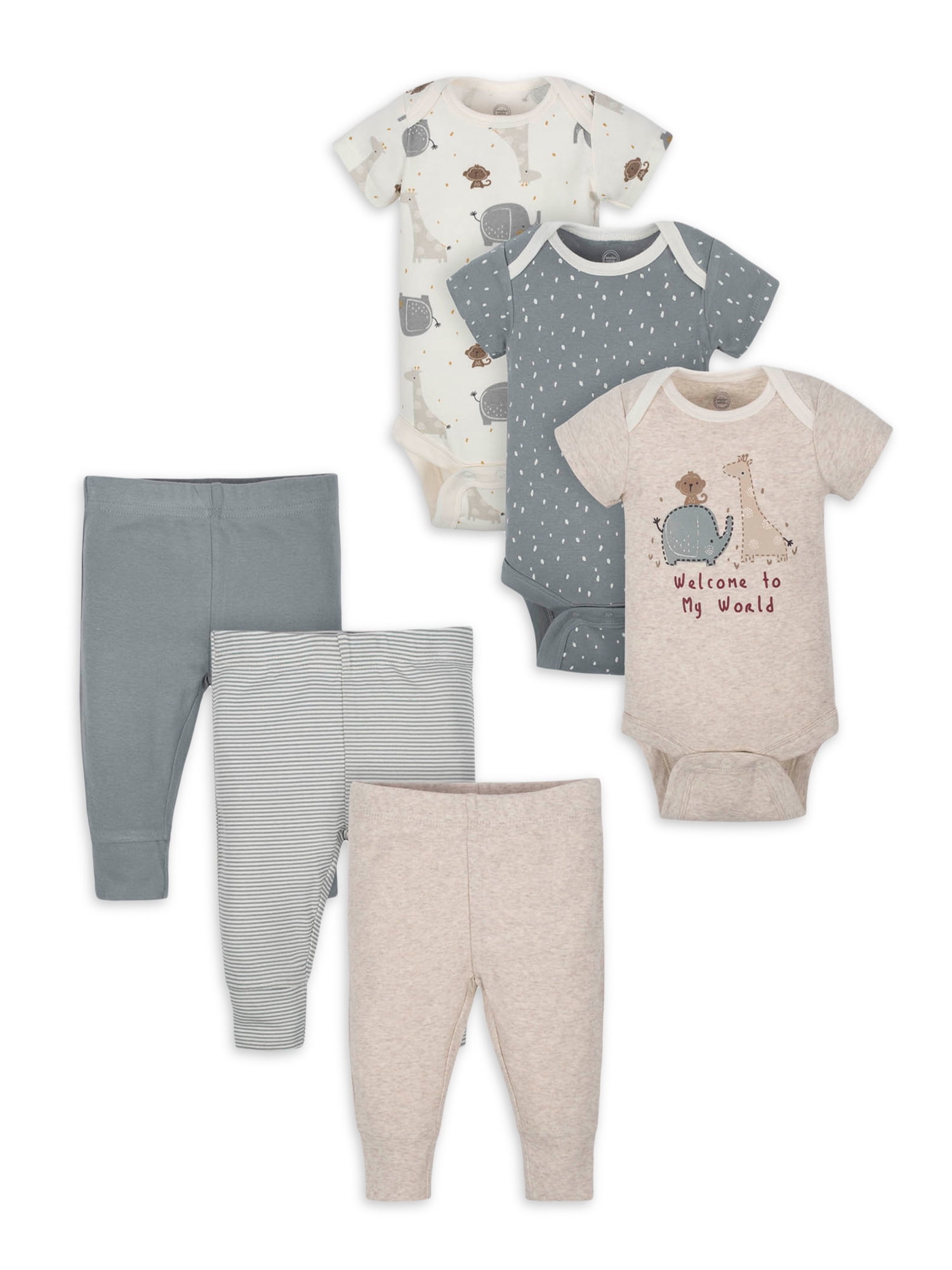 Wonder Nation Baby Unisex 6-Piece Gift Set - Cotton - Walmart.com