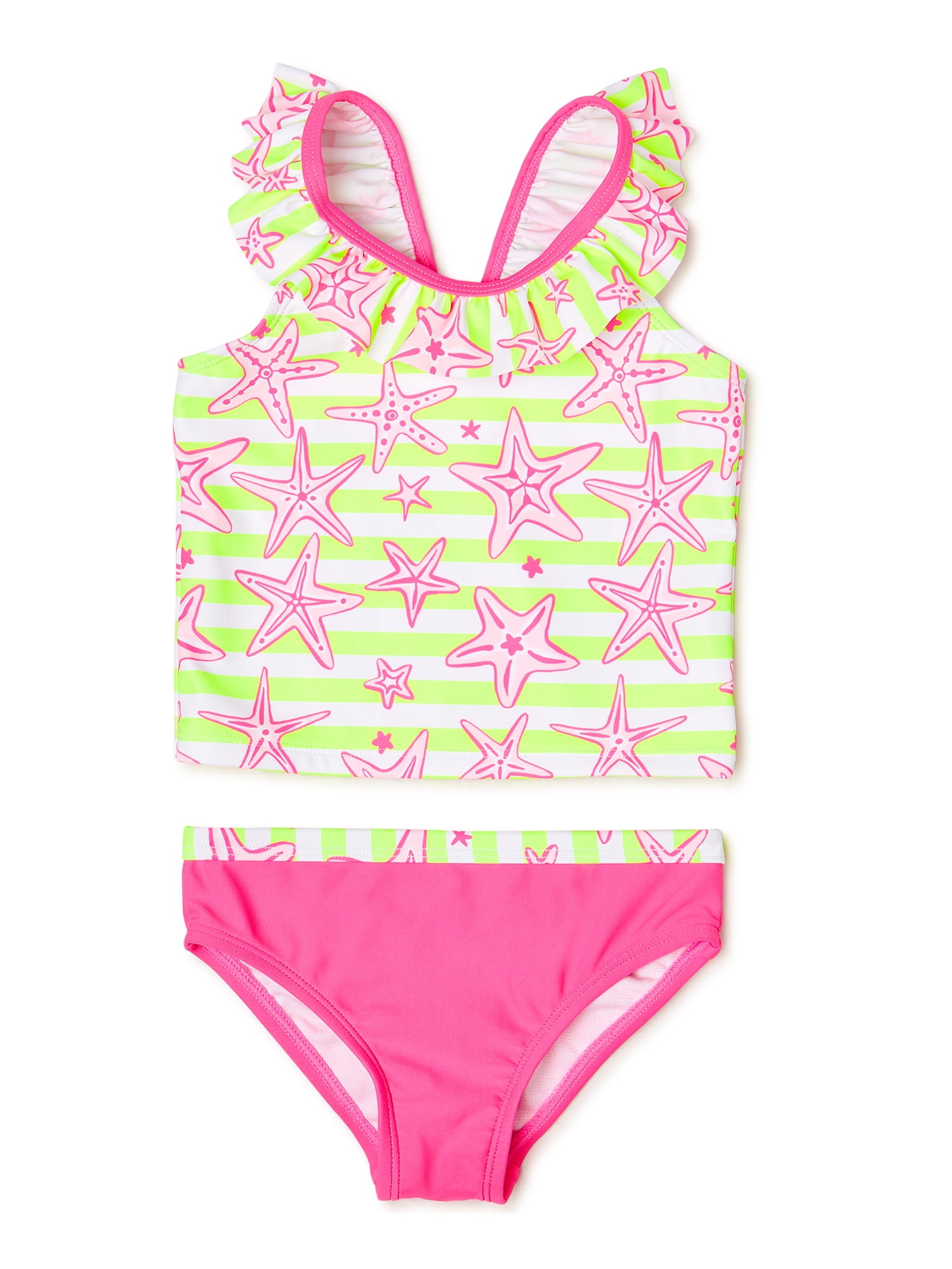 Wonder Nation Baby and Todder Girl Tankini Swim Set, Sizes 12M-5T ...