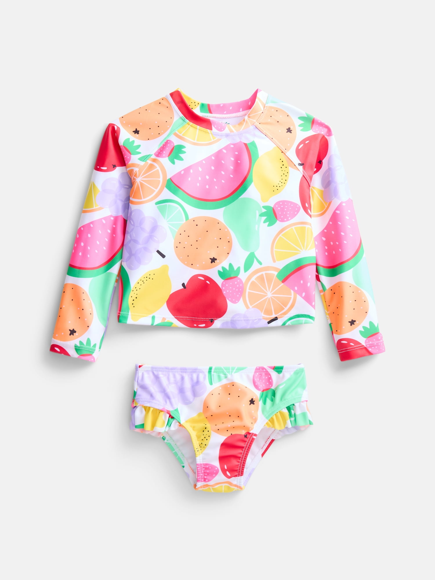 Wonder Nation Baby and Toddler Girls Rash Guard Set, 2 Piece, Sizes 12M ...