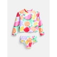 Wonder Nation Baby and Toddler Girls Rash Guard Set, 2 Piece, Sizes 12M ...