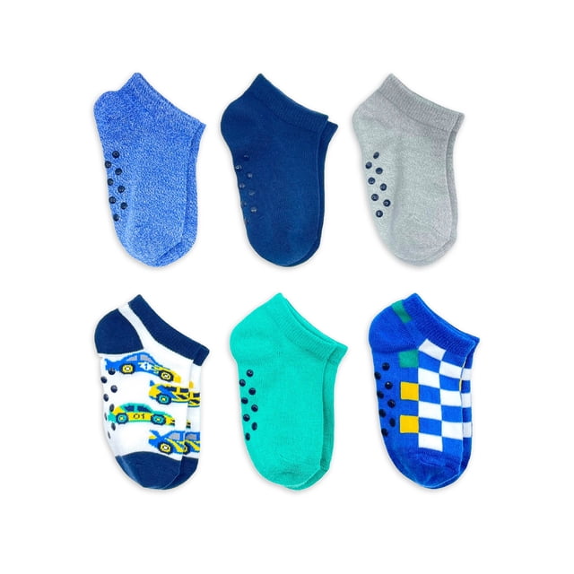 Wonder Nation Baby and Toddler Boy Ankle Socks, 6-Pack, Sizes 0M-18M ...