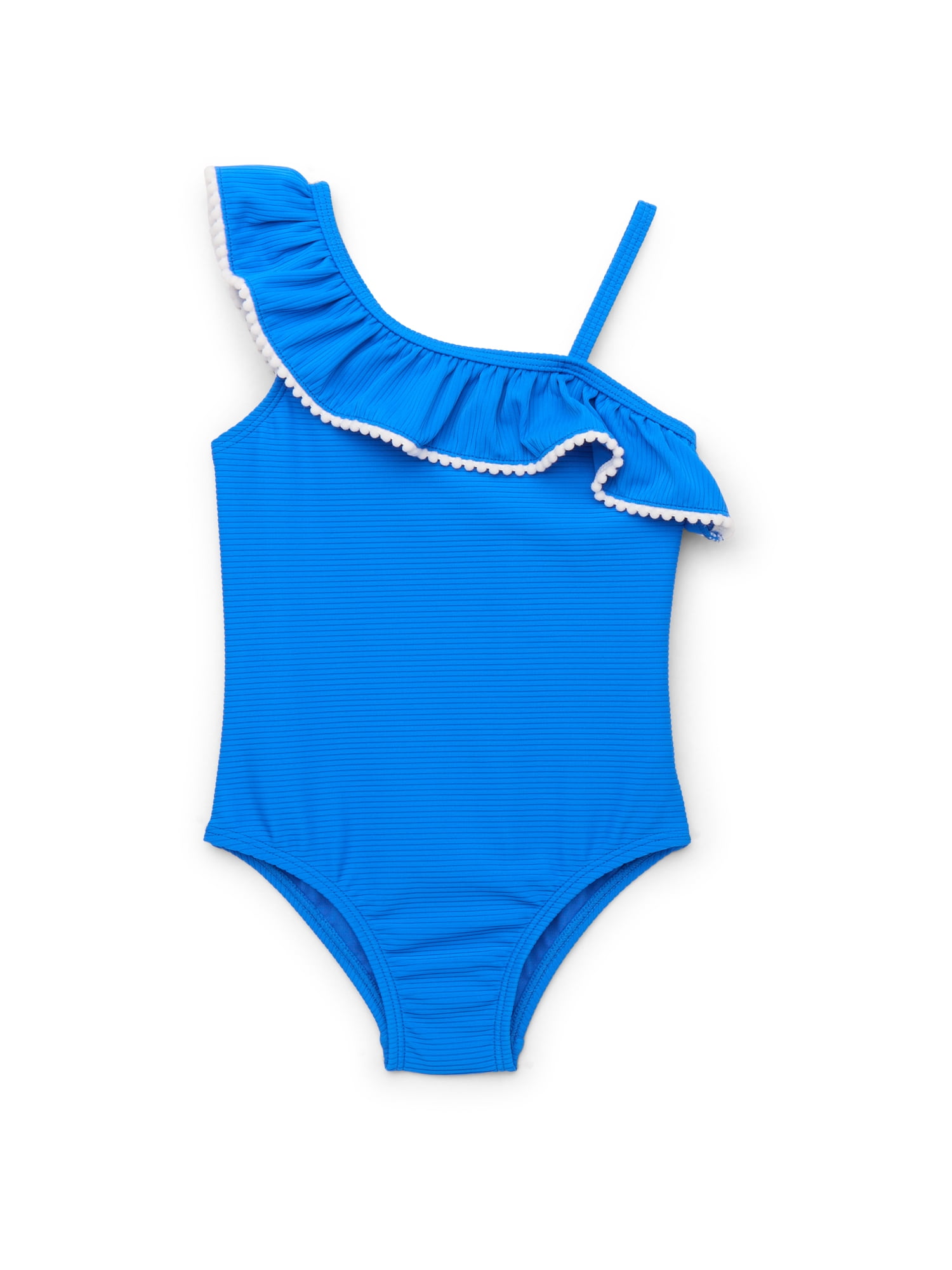 Wonder Nation Baby and Toddler Girls Asymmetrical Ruffle One Piece ...