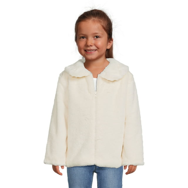 Wonder Nation Baby and Toddler Girls’ Faux Fur Jacket, Sizes 12M - 5T - Walmart.com