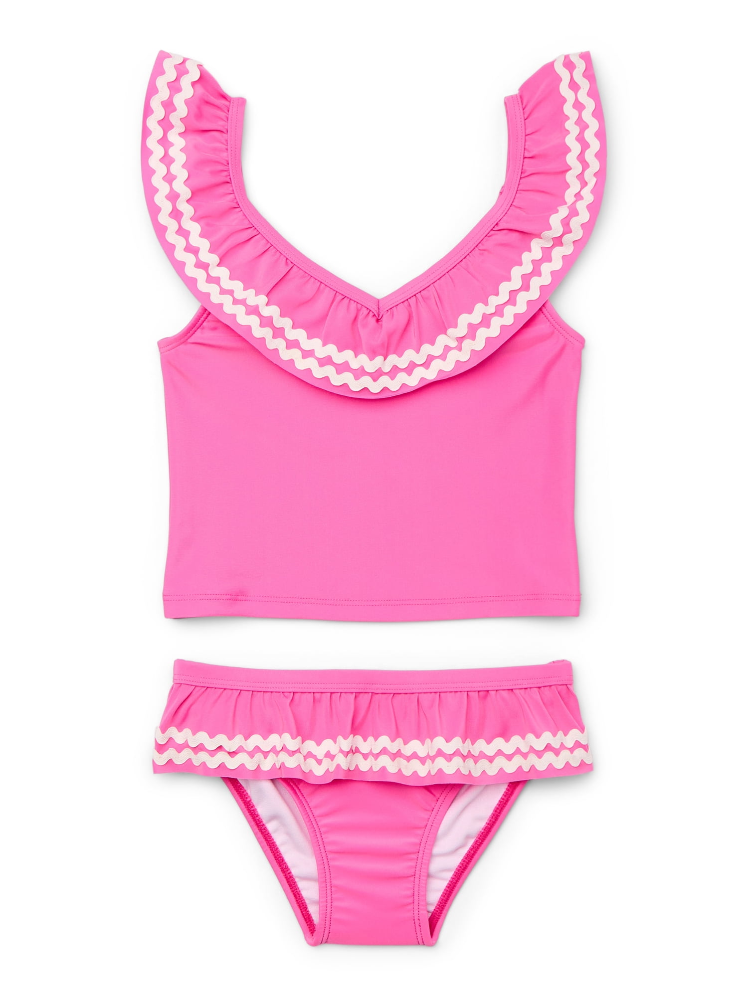 Wonder Nation Baby and Toddler Girls Tankini Top and Bottom, 2-Piece ...