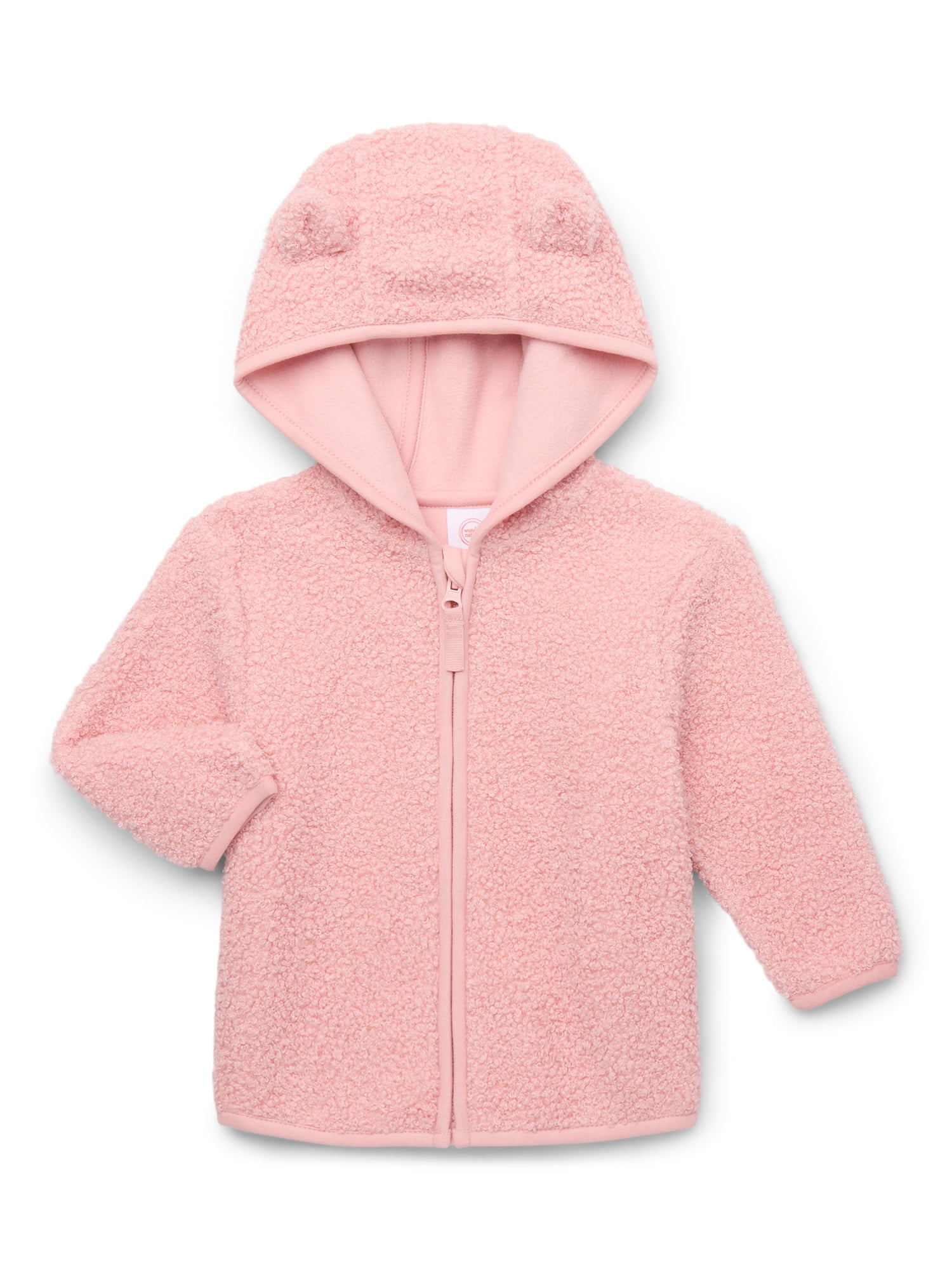 Wonder Nation Baby and Toddler Teddy Fleece Jacket with Hood, Sizes 12M ...