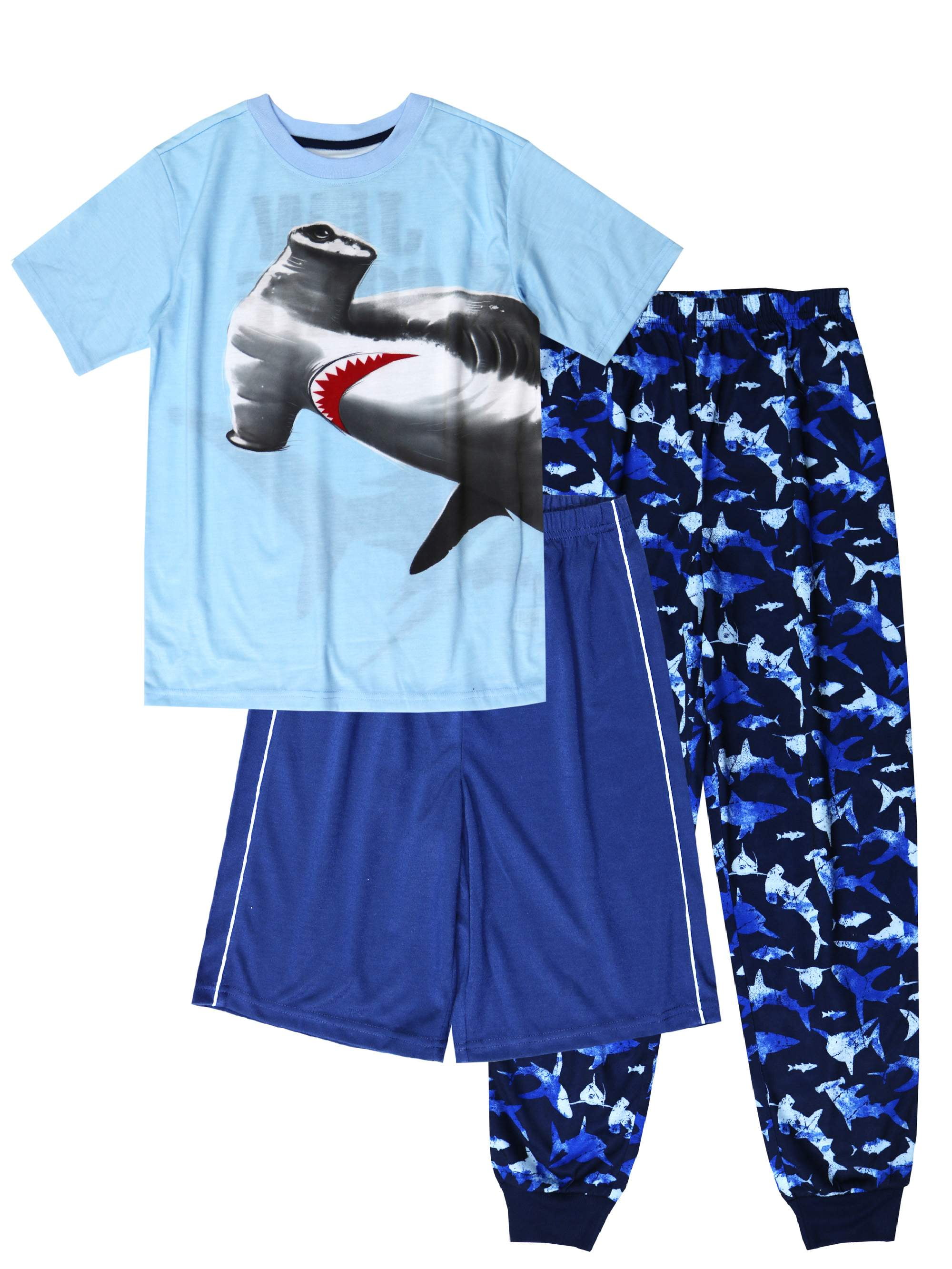Wonder Nation Boy's 3 Piece Pajama Short Sleep Set (Big Boys & Little ...