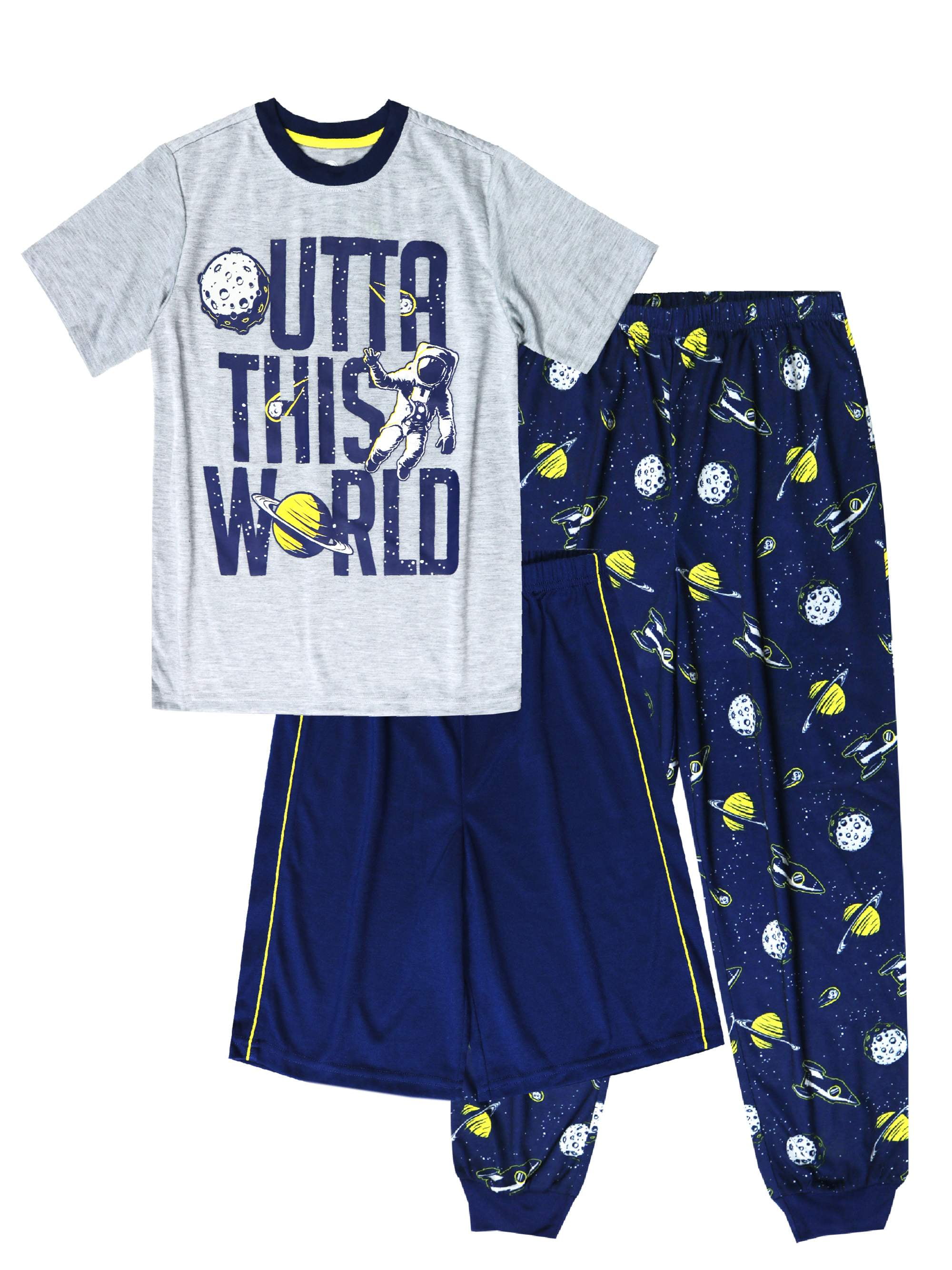 Wonder Nation Boy's 3 Piece Pajama Short Sleep Set (Big Boys & Little ...