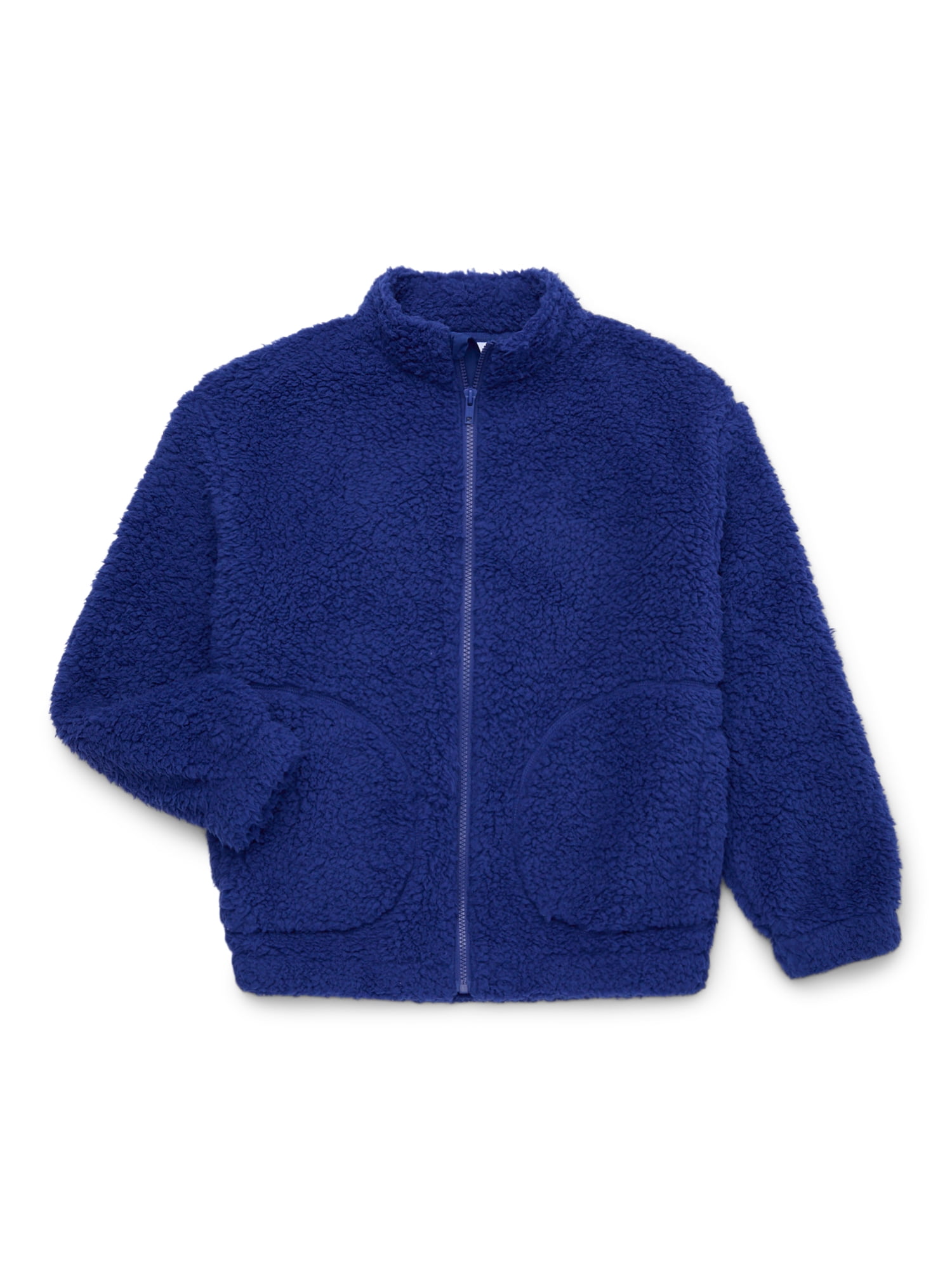 Wonder Nation Boys High Pile Fleece Zip Up Jacket, Sizes 4/5-18 ...