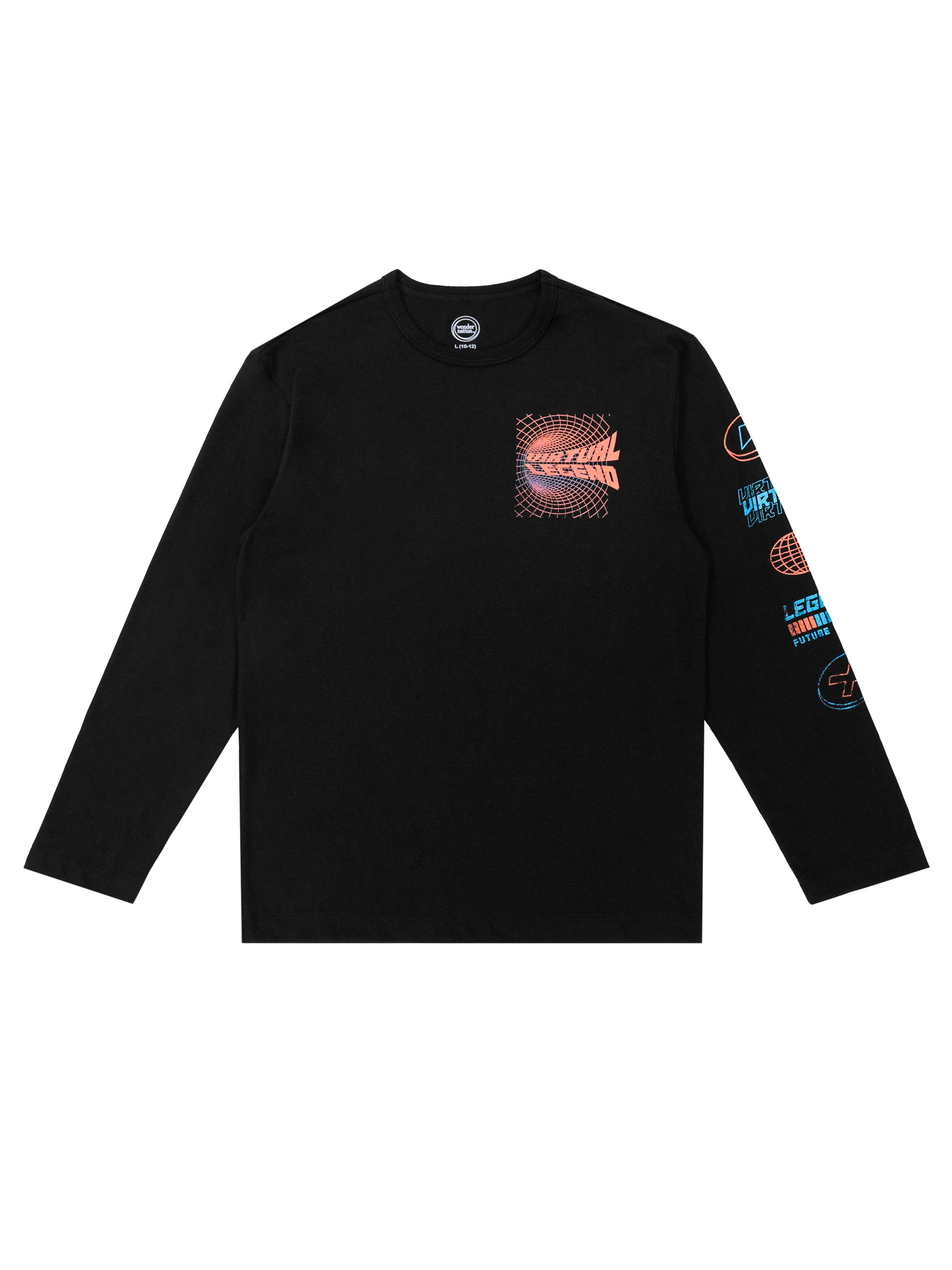 Wonder Nation Boys Long Sleeve Graphic Tee, Sizes 4-18 Husky, Soft Polyester Cotton - Walmart.com